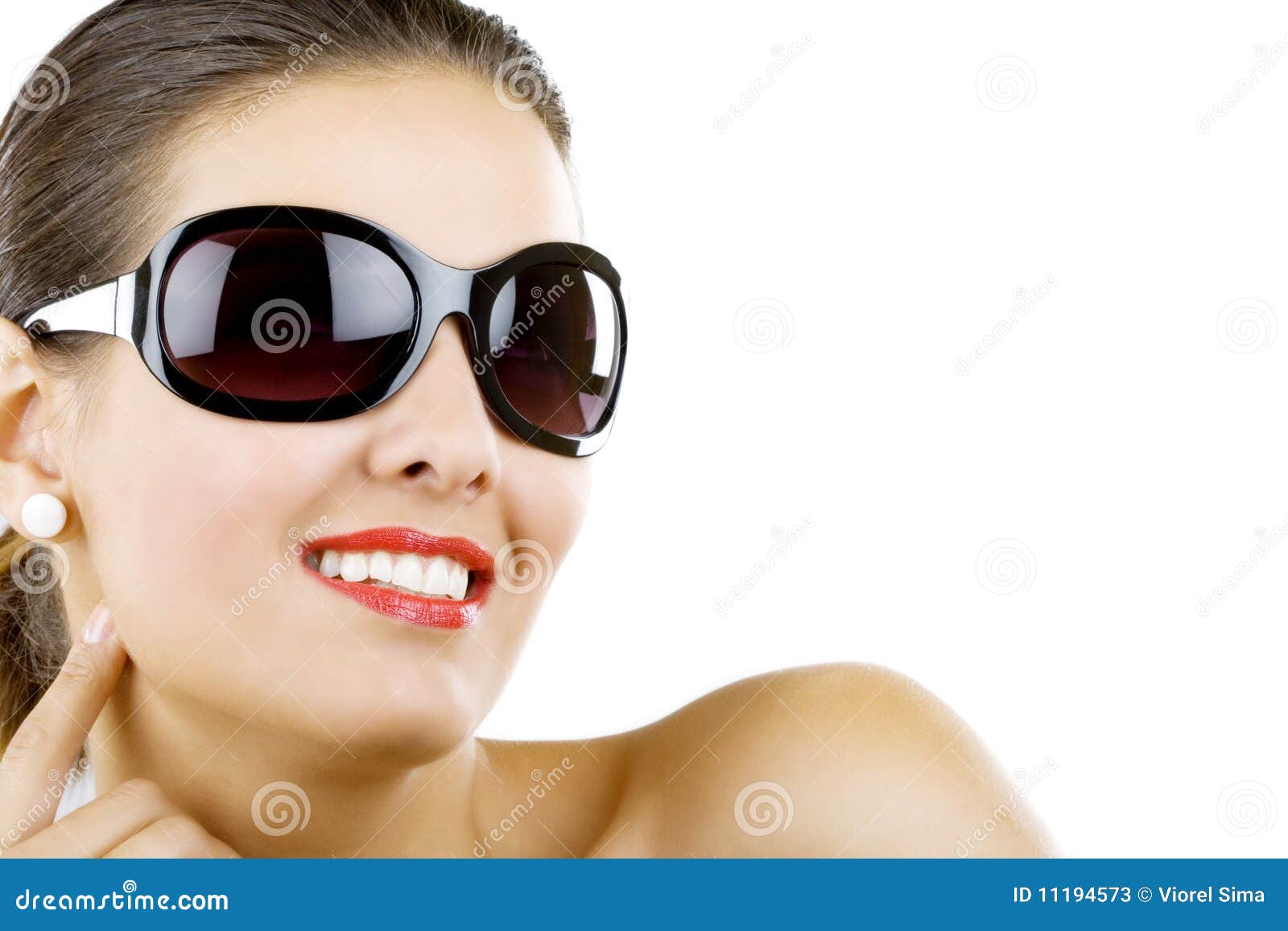 Beautiful Woman Wearing Sunglasses Stock Image Image Of Light Cute