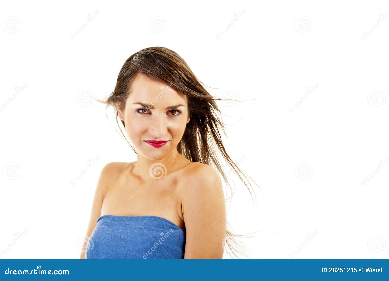Beautiful Woman on White Background Stock Image - Image of cute ...