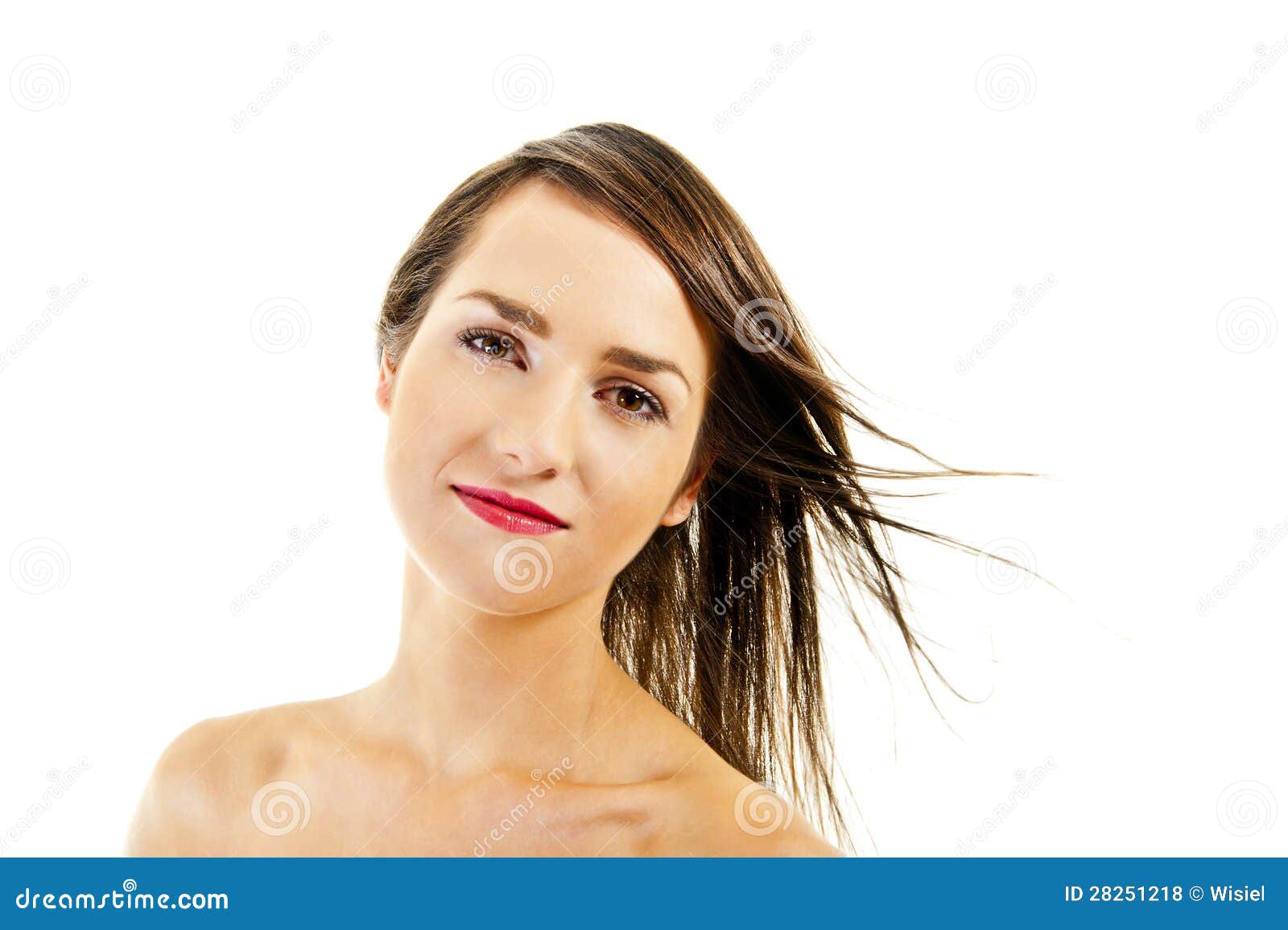 Beautiful Woman on White Background Stock Photo - Image of hair, adult ...