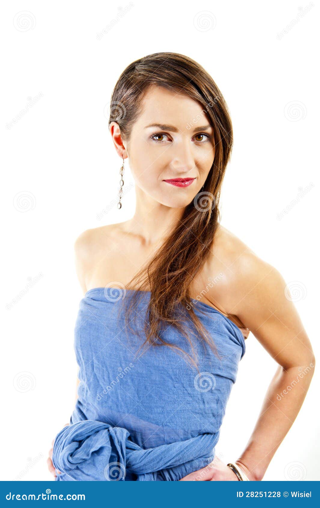 Beautiful Woman on White Background Stock Photo - Image of glamour ...