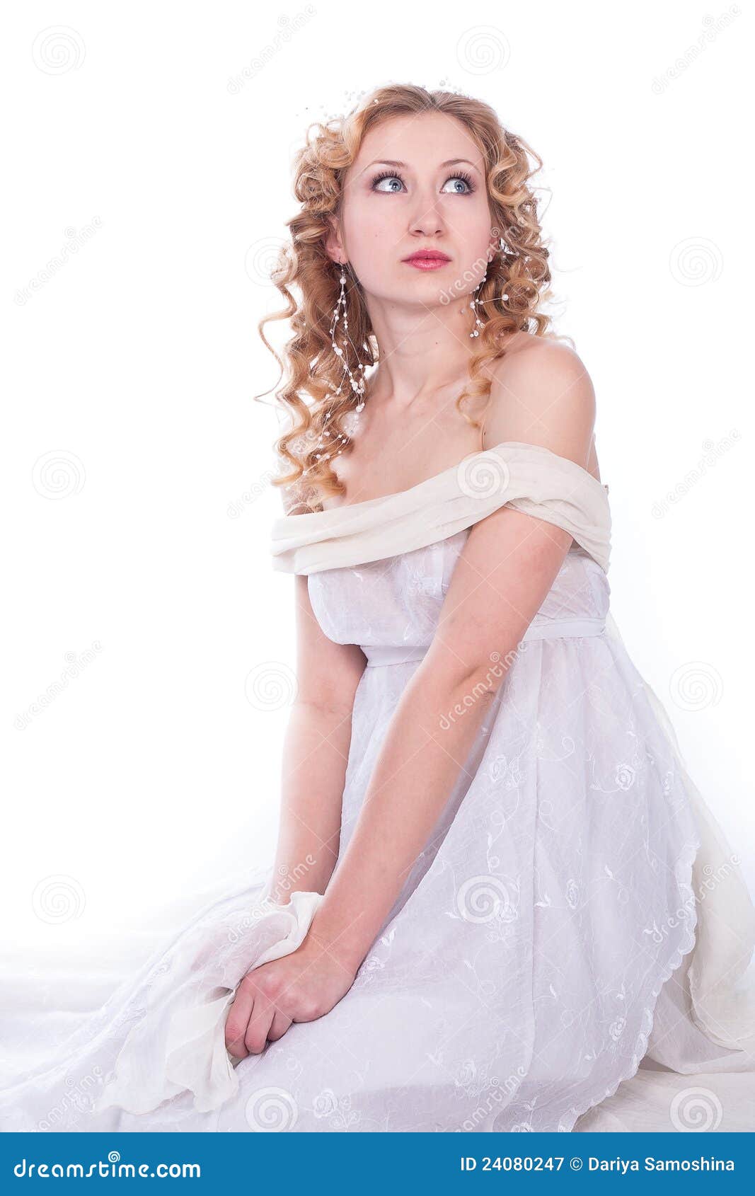 Beautiful Woman in White Dress Stock Image - Image of elegant, fashion ...