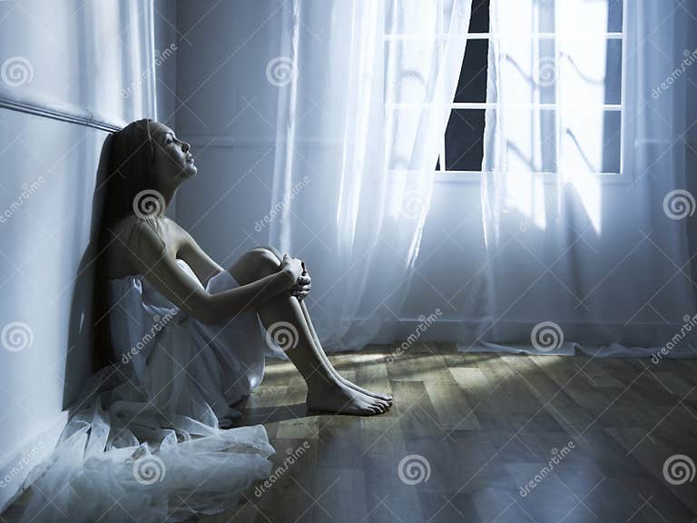 Beautiful Woman at the Window Stock Image - Image of bright, home: 18587603