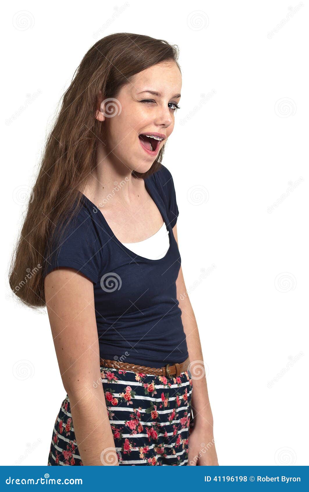 Beautiful Woman WInking stock photo. Image of attractive - 41196198