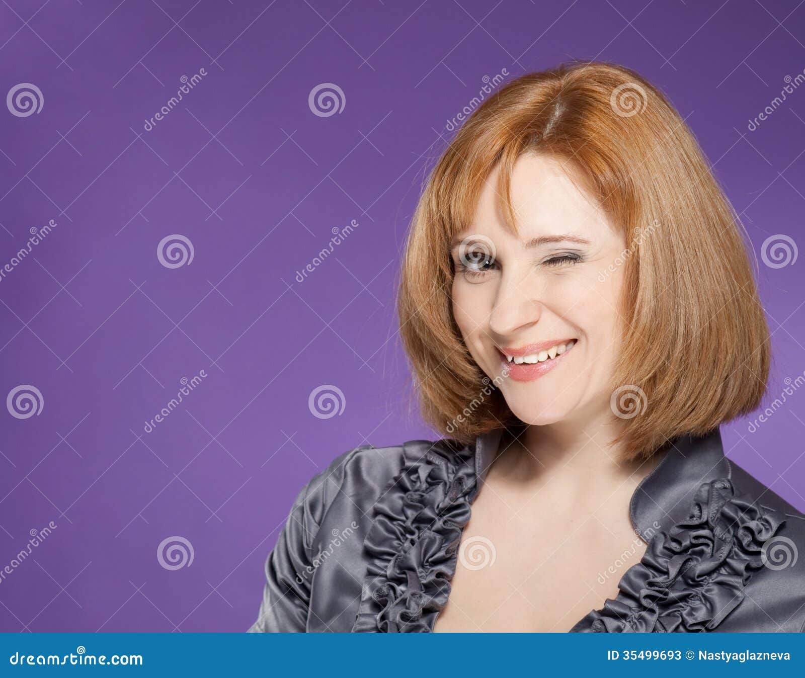 Beautiful woman is winking stock image. Image of mischievous - 35499693