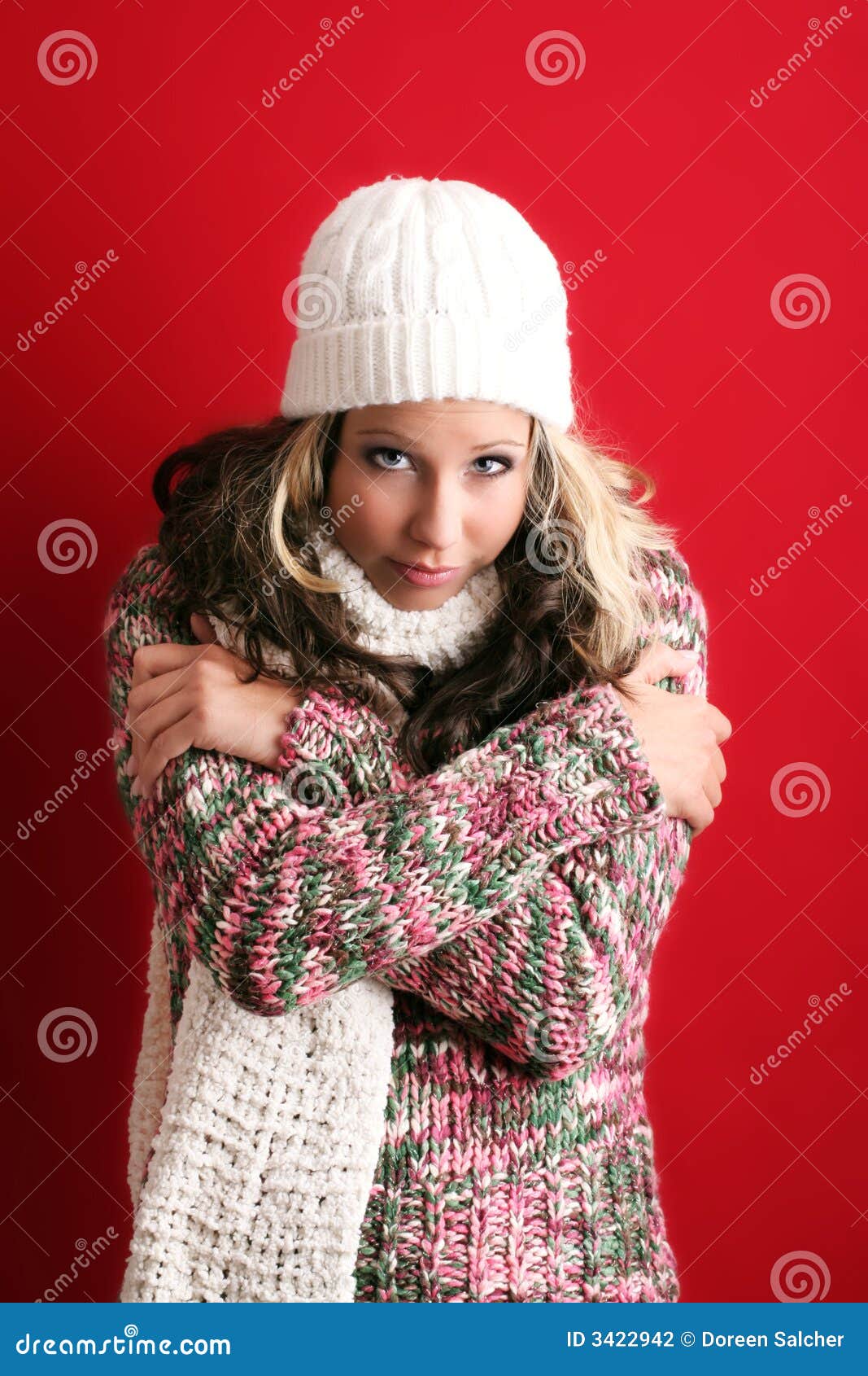 Beautiful woman in winter stock photo. Image of fashion - 3422942