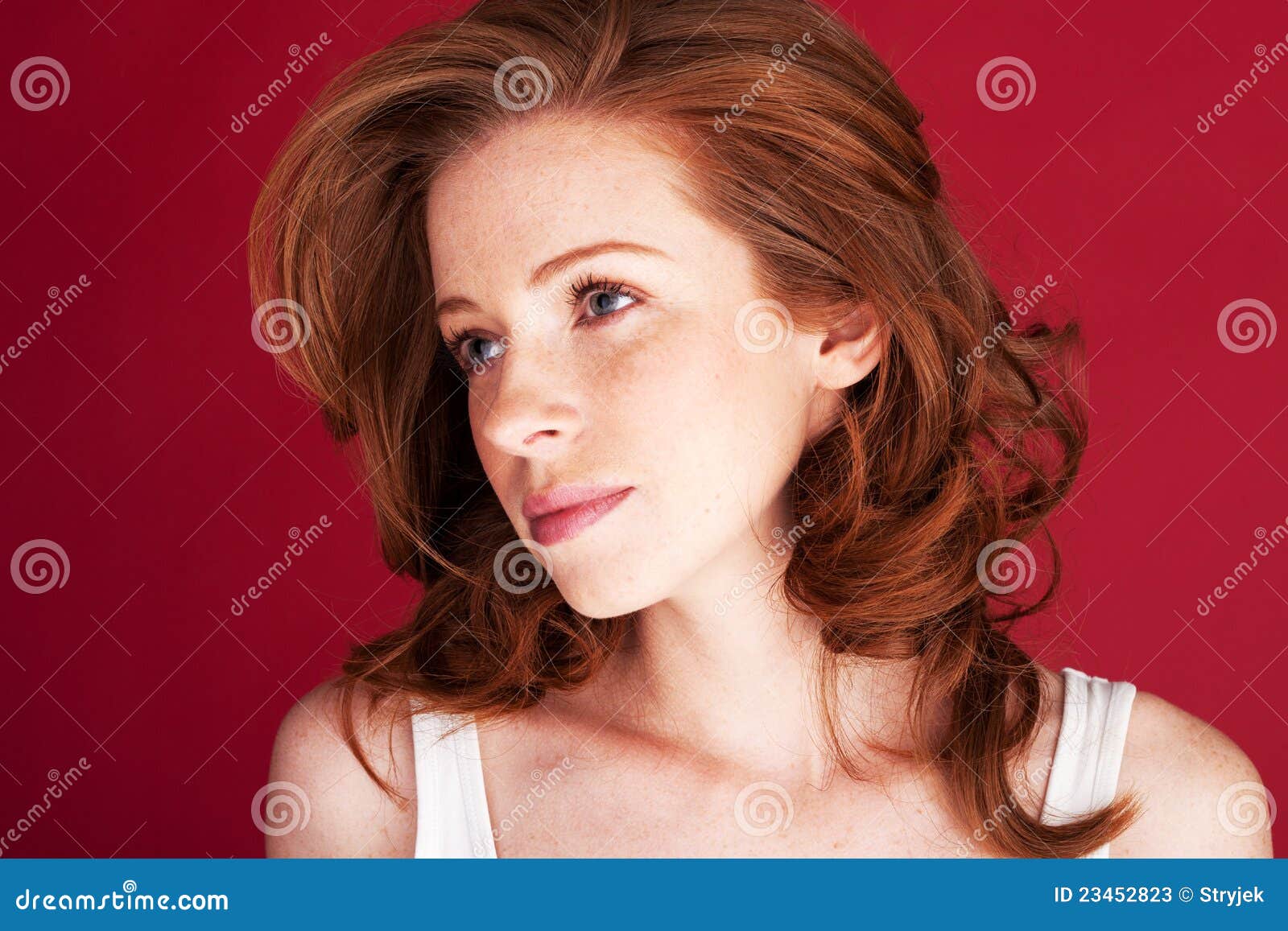 Beautiful Woman with Wistful Eyes Stock Image - Image of background ...