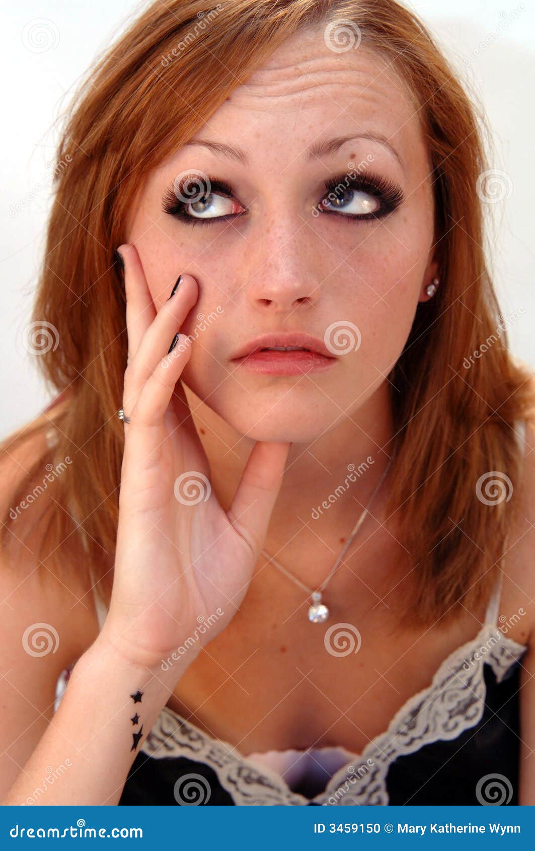 Beautiful woman wondering stock photo. Image of attitude - 3459150