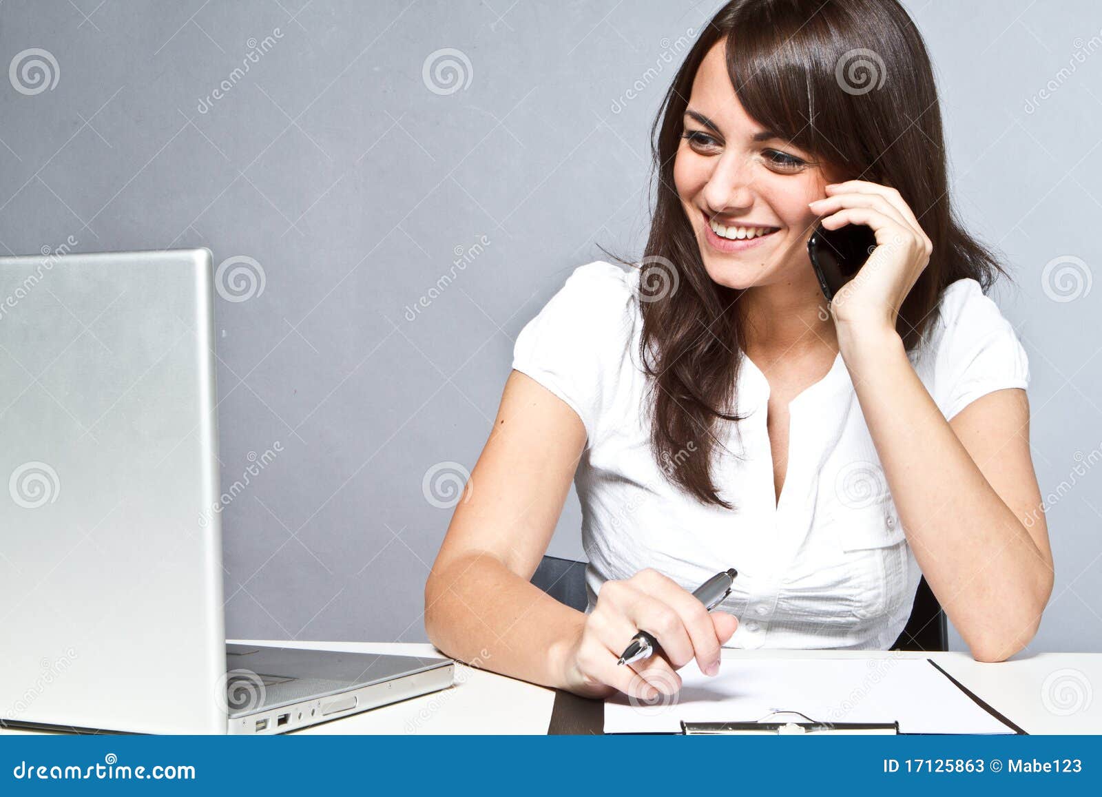 Beautiful woman working stock image. Image of cutout - 17125863