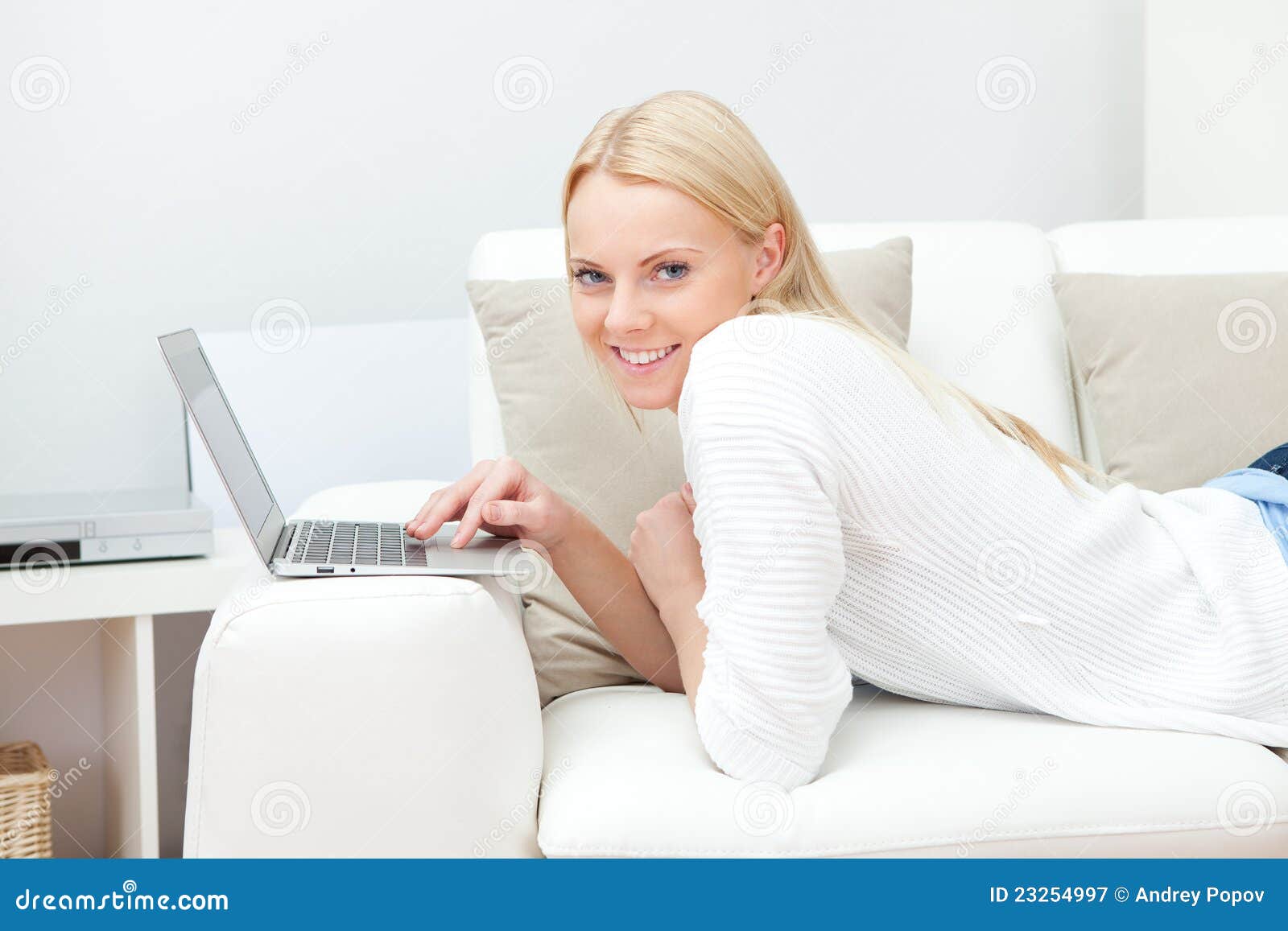 Beautiful Woman Working on Computer Stock Image - Image of people ...
