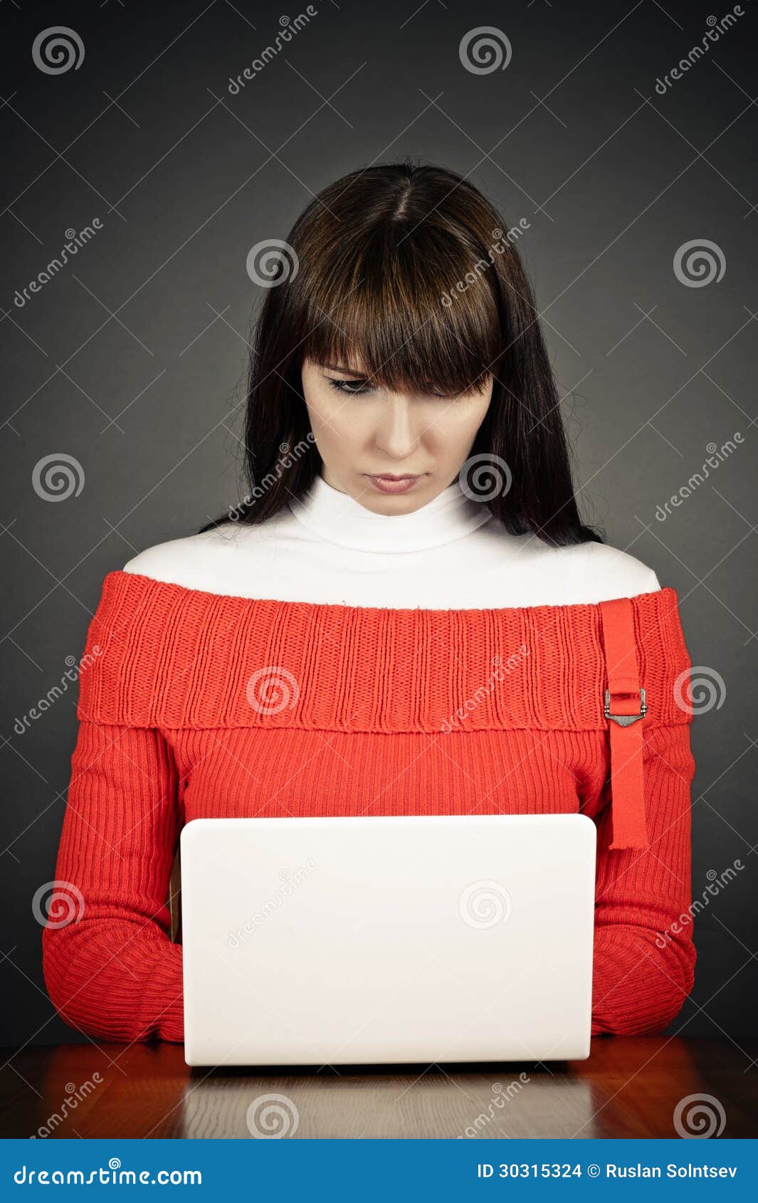 Woman Working at a Computer Stock Photo - Image of social, work: 30315324