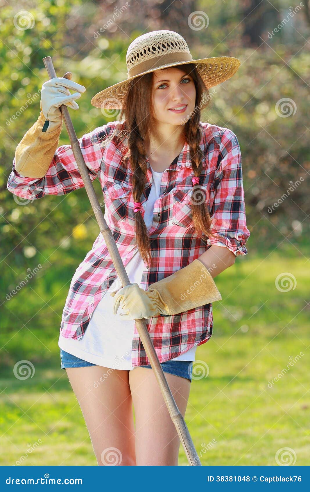 Beautiful Woman Working in the Garden Stock Photo - Image of summer ...