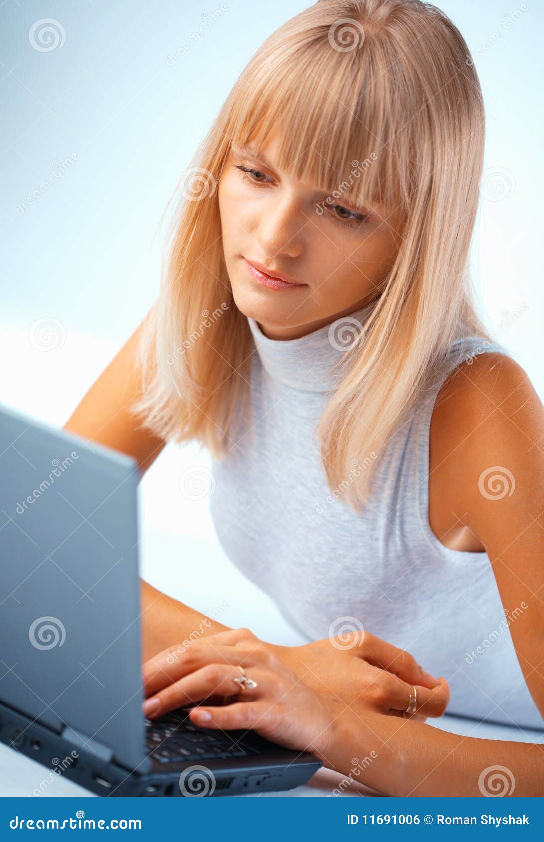 Beautiful Woman Working with Laptop Stock Photo - Image of schedule ...