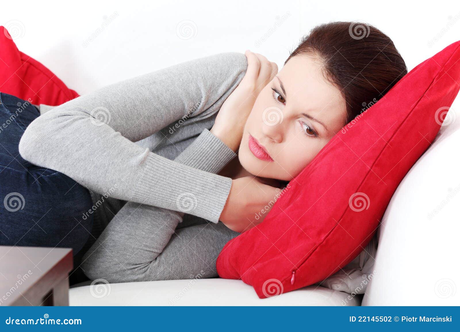 Beautiful woman worrying stock photo. Image of depression - 22145502