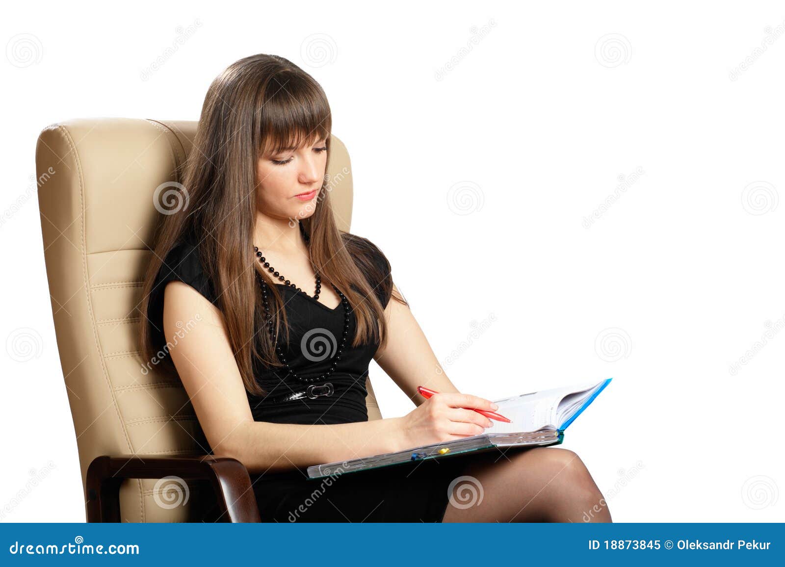 Beautiful Woman Writing Notes Stock Image - Image of beautiful, diary ...