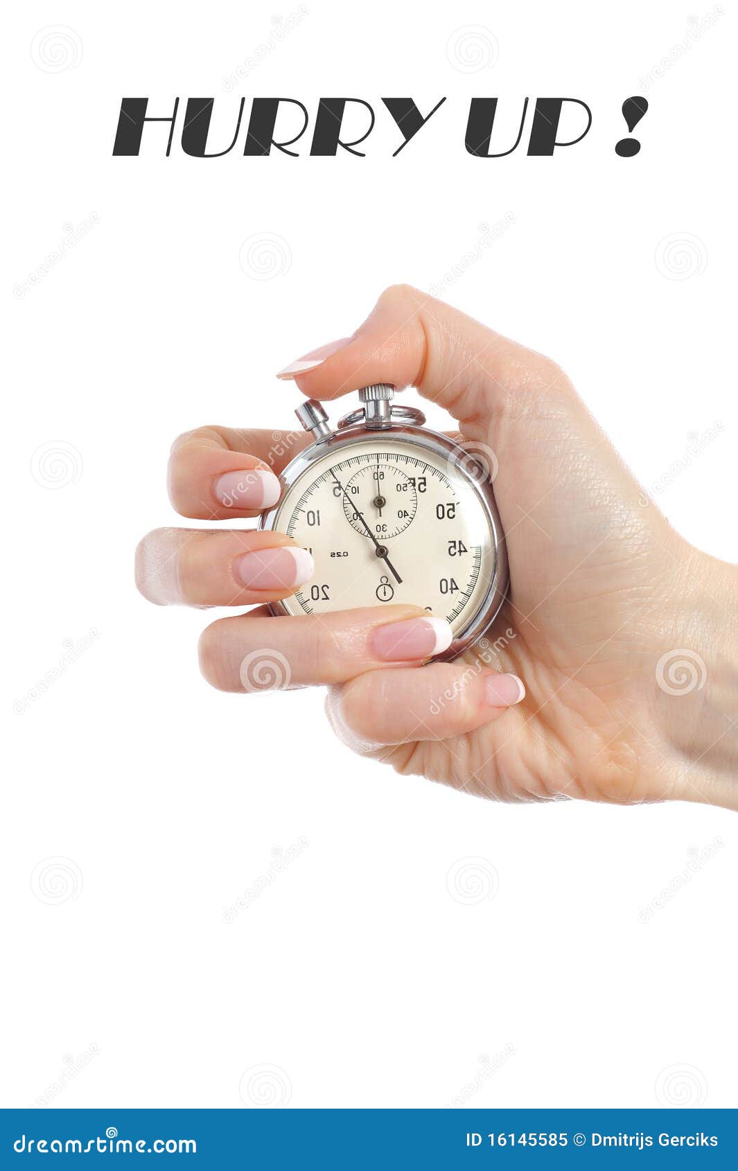 Beautiful Womans Hand with Stop Watch Stock Image - Image of female ...