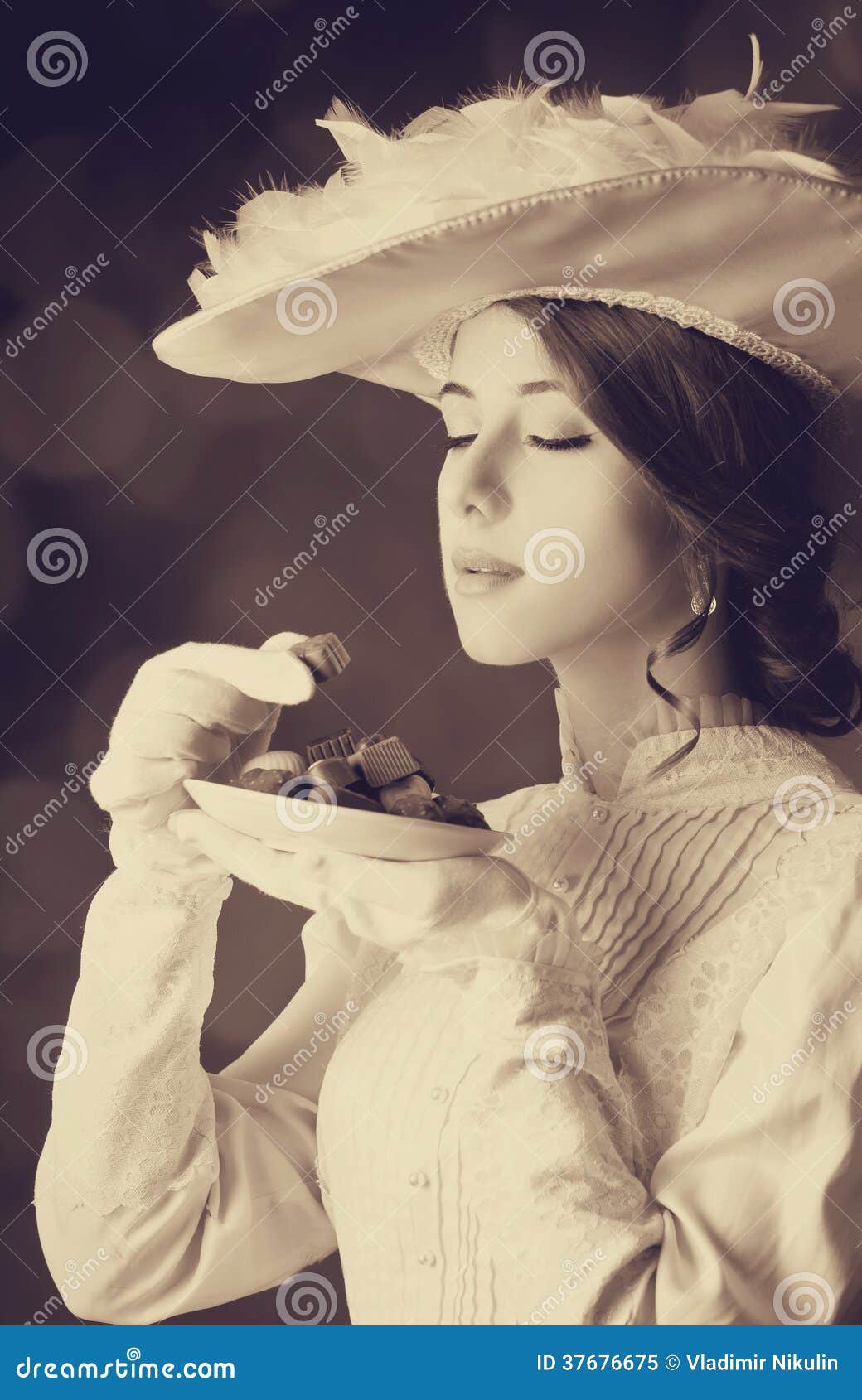 Beautiful Women with Candy. Stock Image - Image of female, glamour ...