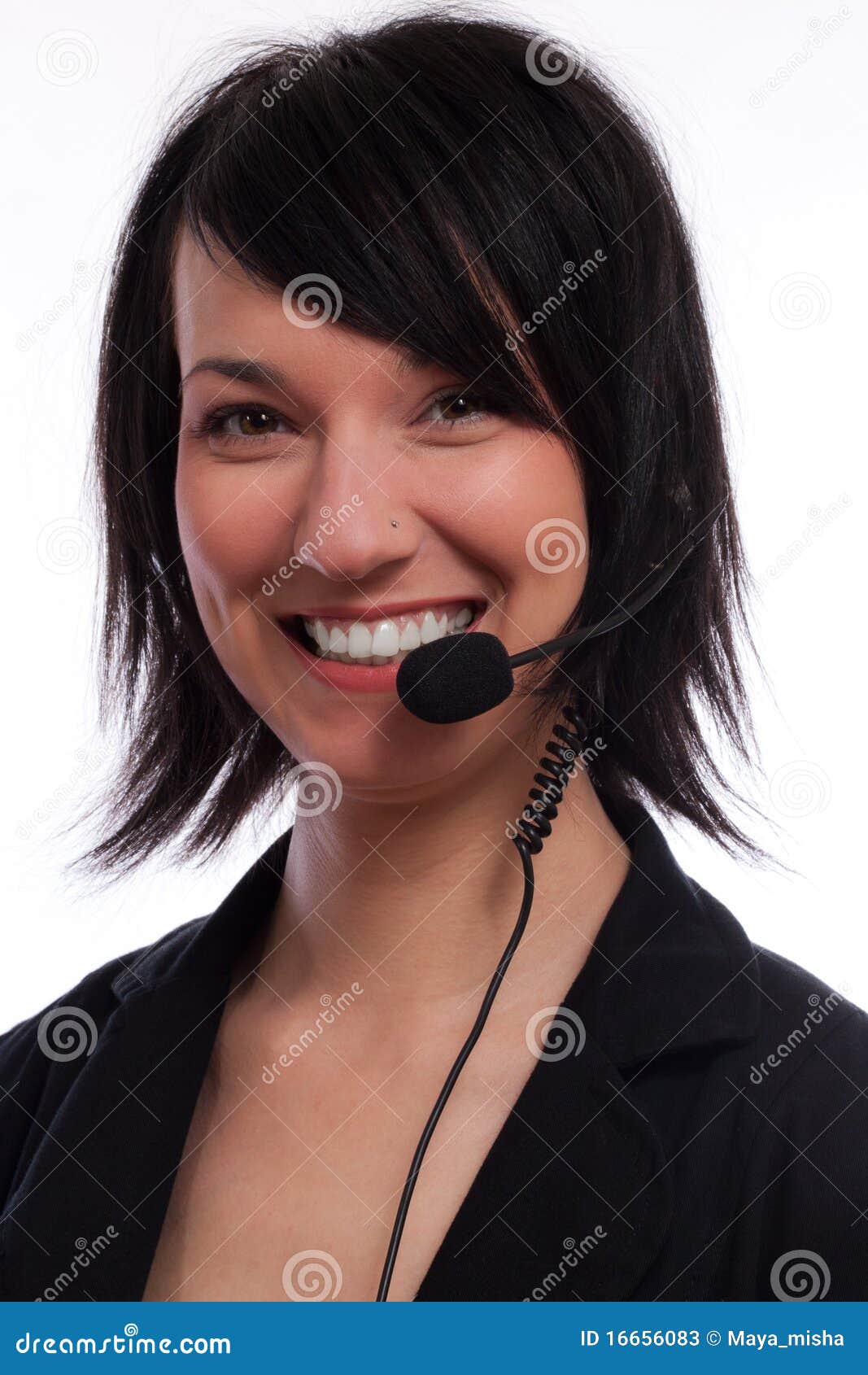 Beautiful Women Customer Service Operator Stock Image - Image of ...