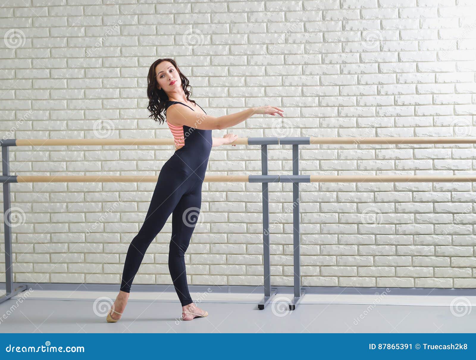 Beautiful Women Dancer Practicing Ballet at Dancing Studio Stock Image ...