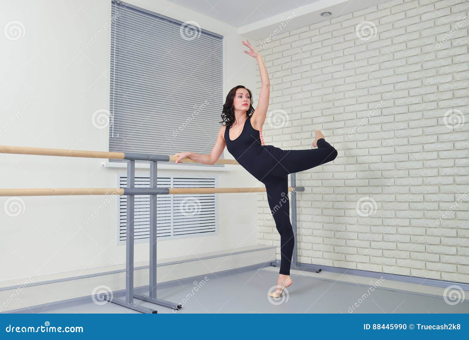 Beautiful Women Dancer Practicing Ballet at Dancing Studio Stock Photo ...