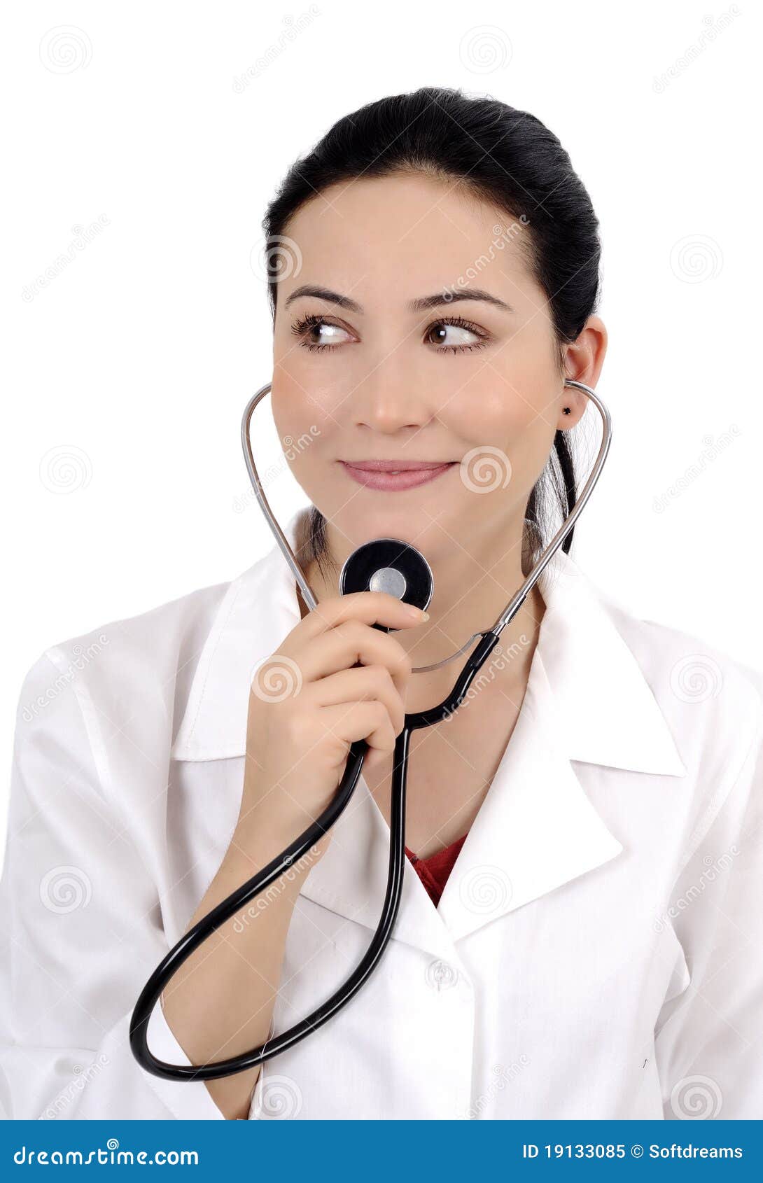 Beautiful Women Doctor is Looking To the Side Stock Image - Image of ...