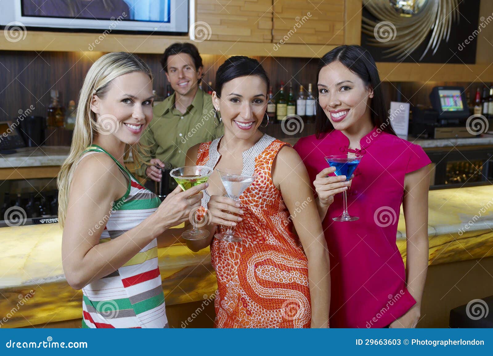 Beautiful Women Enjoying Drinks Stock Image - Image of four, friends ...