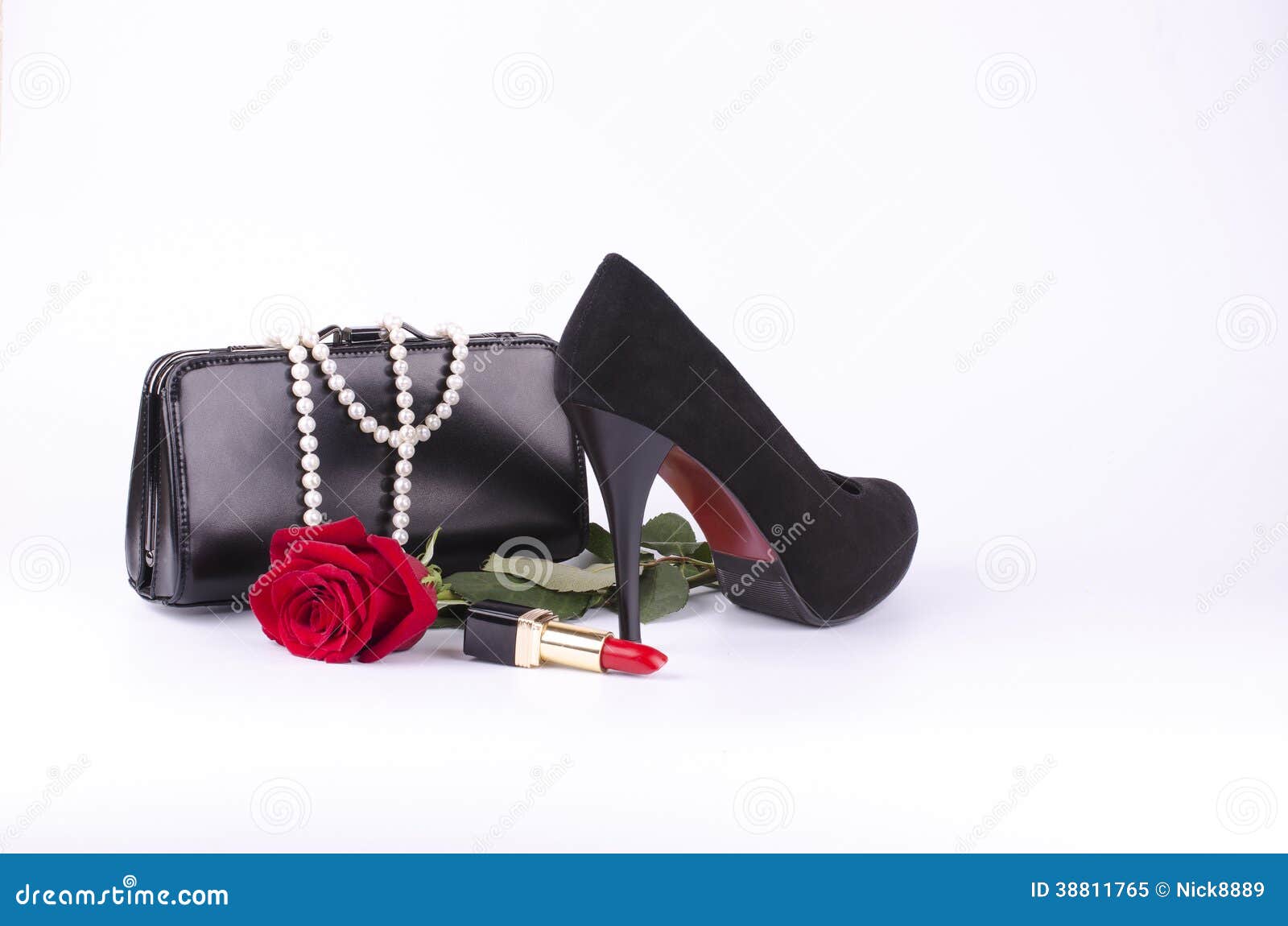 Beautiful Women S Accessories Stock Image - Image of lipstick, dress ...