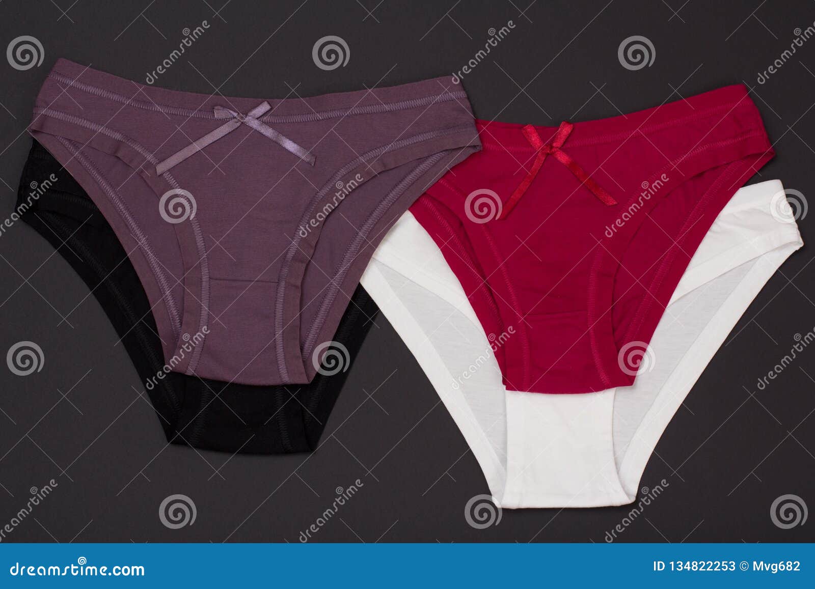 Beautiful Women`s Cotton Panties On Black Background Stock Image