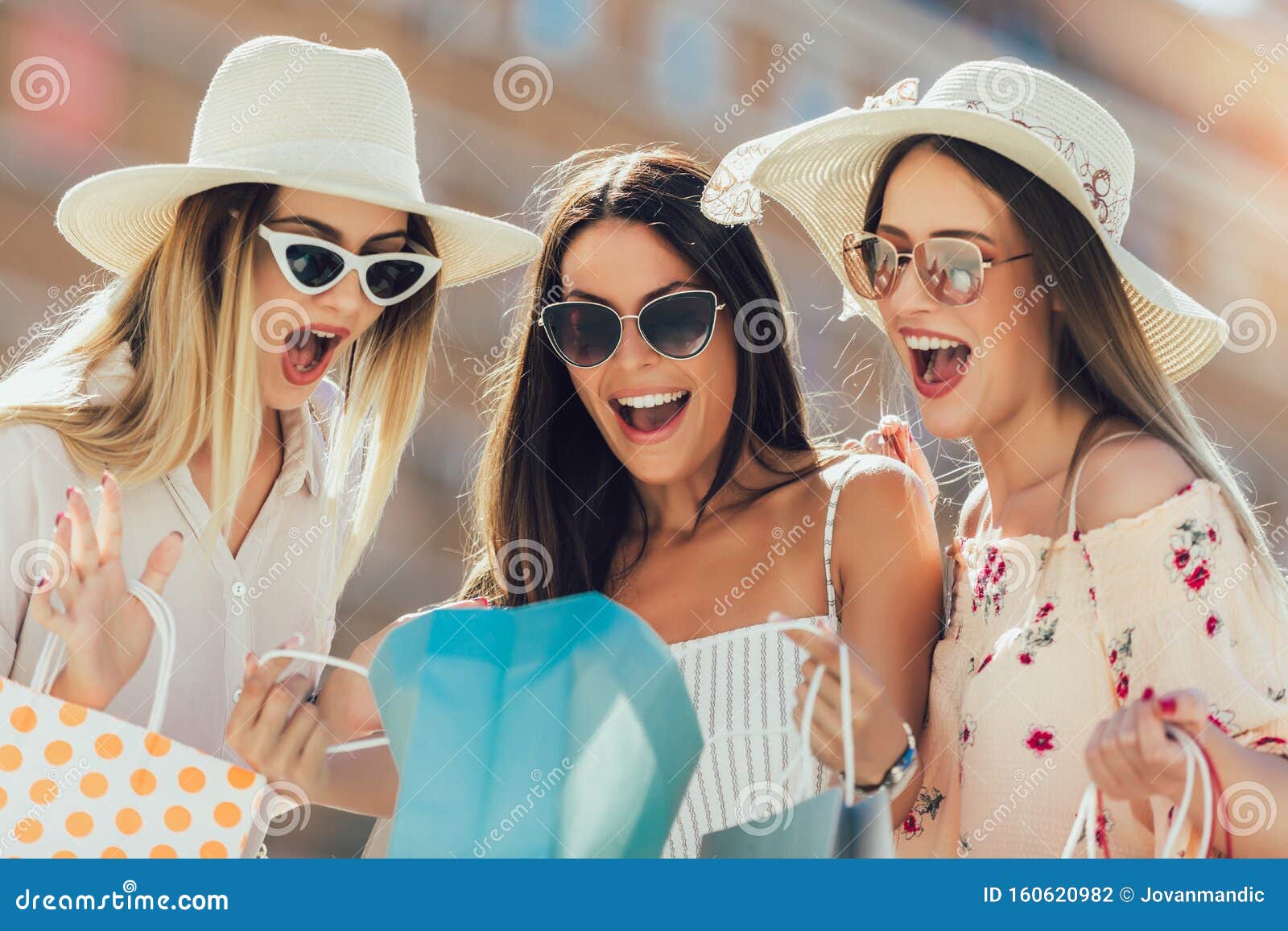 Beautiful Women Smiling and Having Fun Together Stock Photo - Image of ...