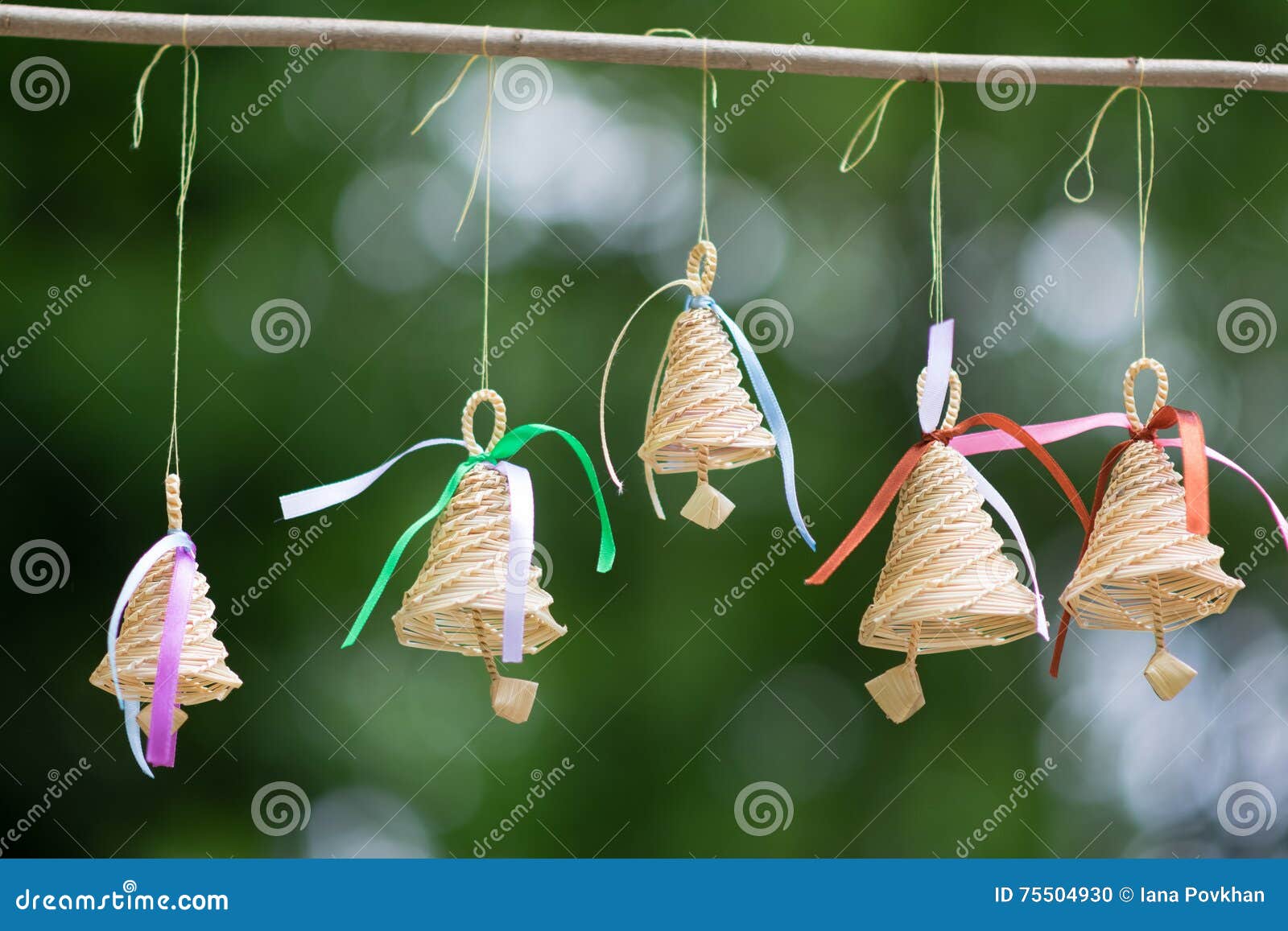 A Beautiful Wooden Bells for Decorating Stock Photo - Image of ...