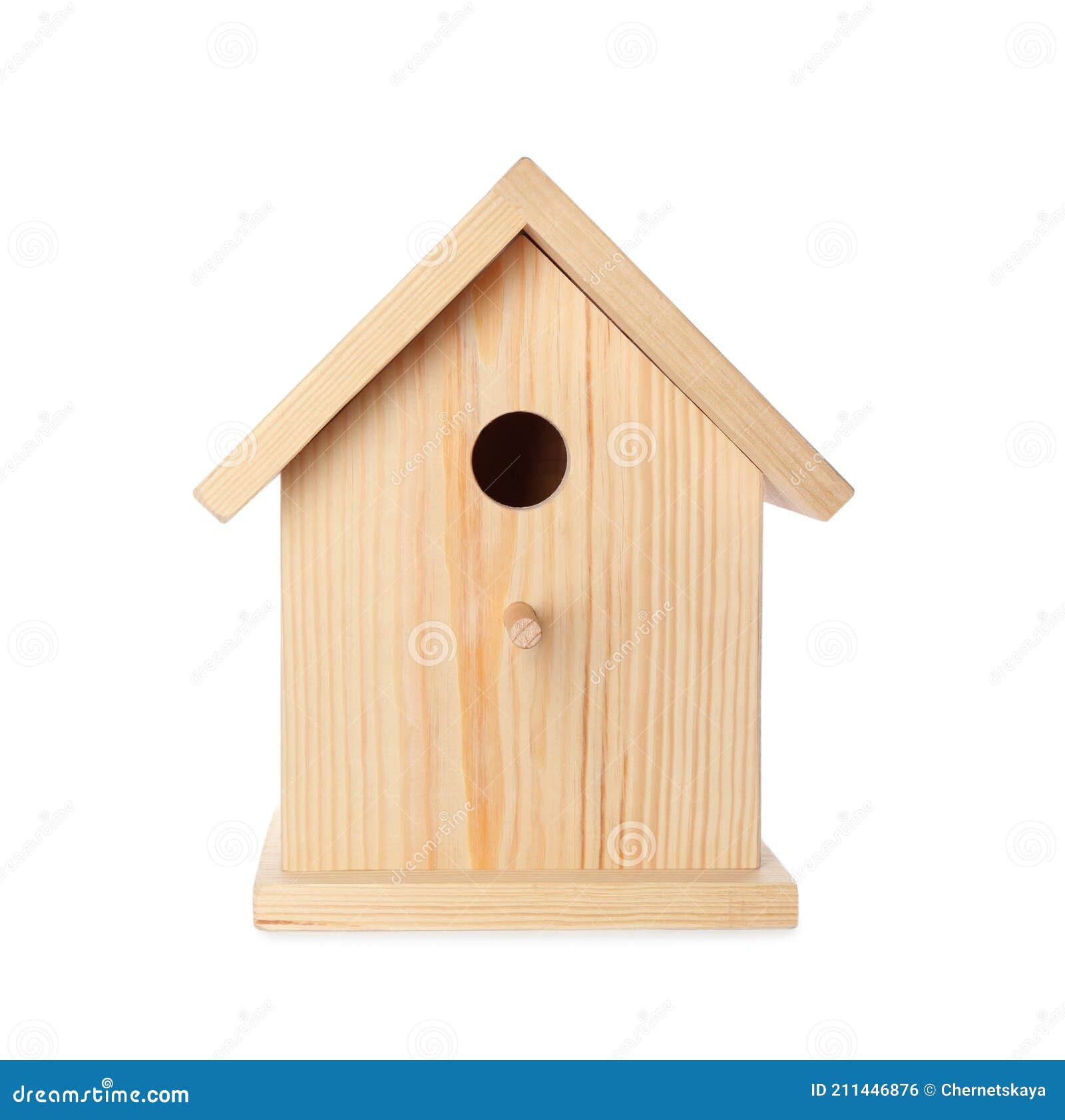Beautiful Wooden Bird Box Isolated on White Stock Photo - Image of ...
