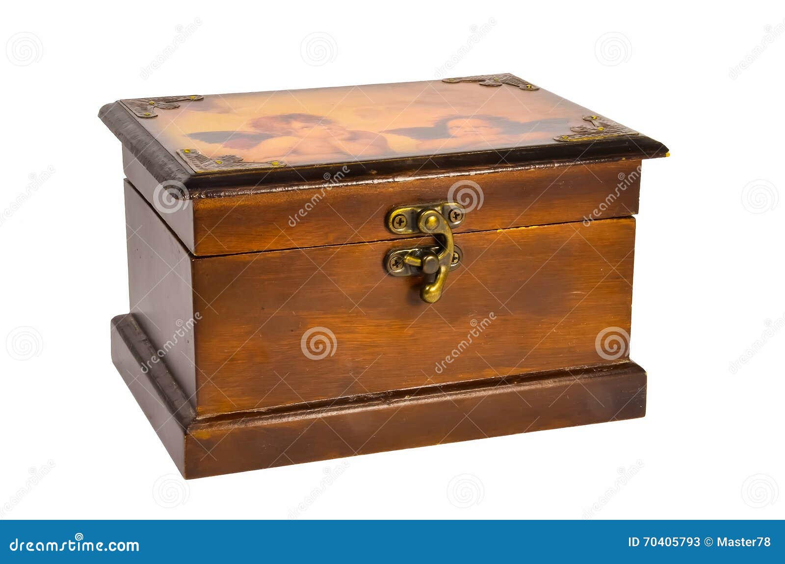 Beautiful Wooden Box with Two Angels Stock Image - Image of color ...