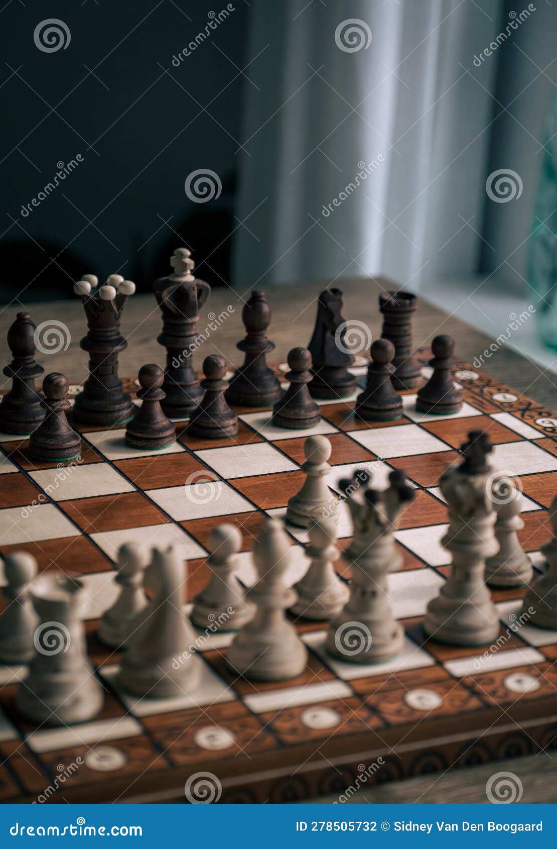 Beautiful Wooden Chess Board Overview Stock Photo - Image of selective ...