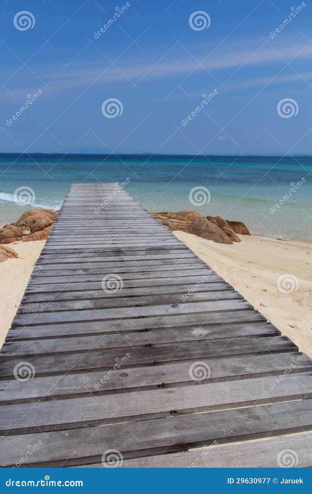 Beautiful Wooden Pier on Beach Stock Image - Image of wooden, dock ...