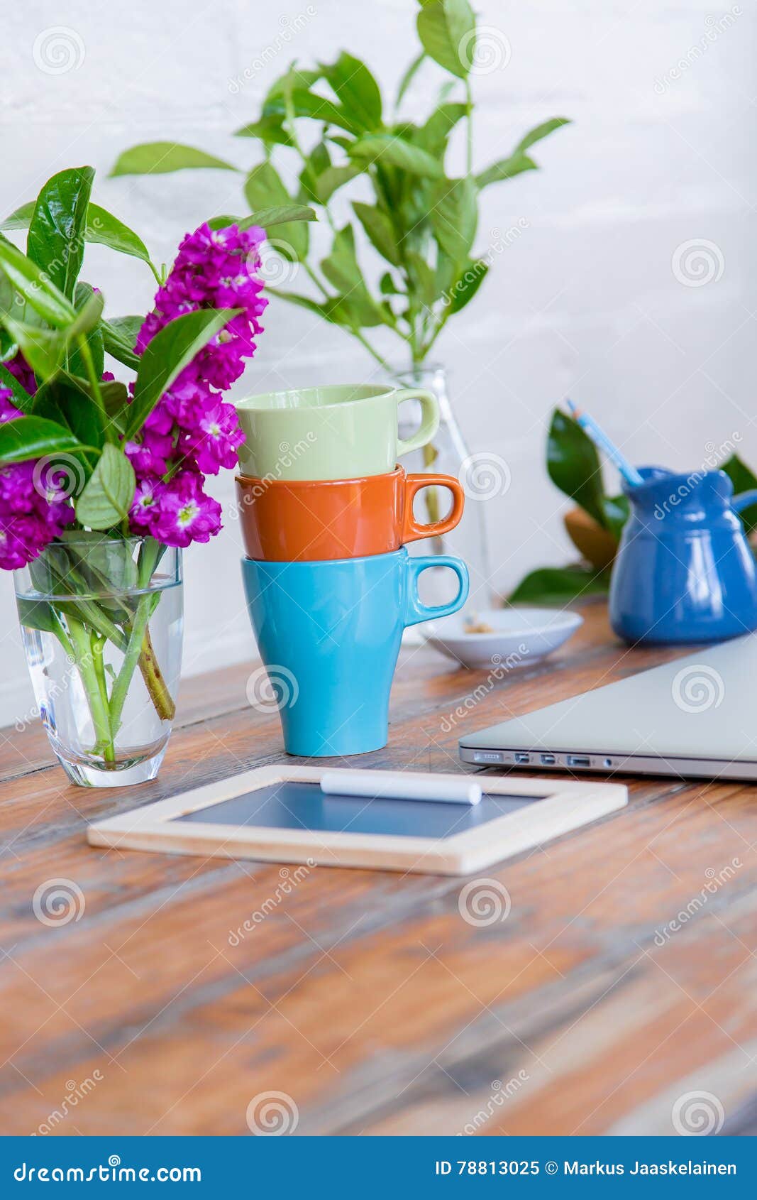 Beautiful Work Desk Still Life Stock Image - Image of chalk, coffee ...