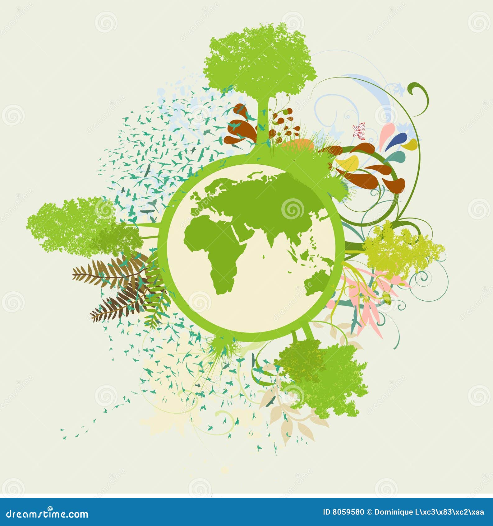 Beautiful world stock vector. Illustration of planet, ornate - 8059580