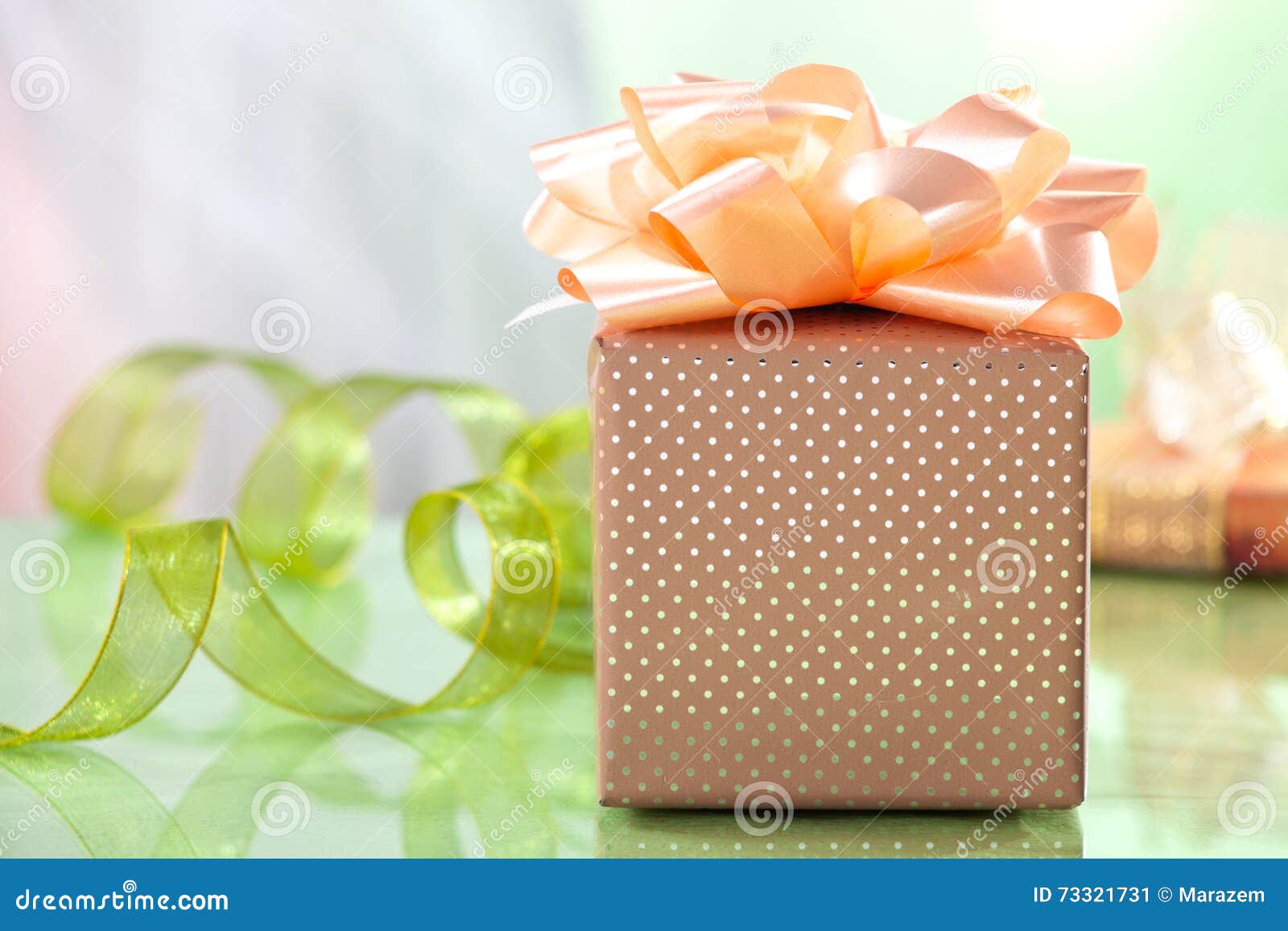 Beautiful wrapped gift box stock image. Image of wrapping - 73321731