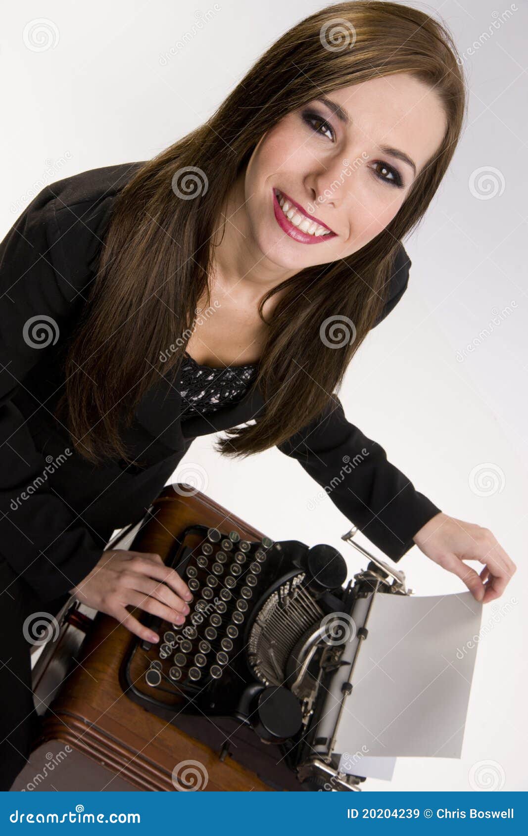 Beautiful Writer Typing Letter Vintage Typewriter Stock Image - Image ...