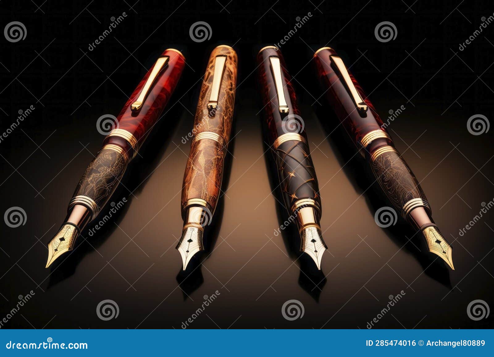 Beautiful Writing Pens. Generative AI Stock Illustration - Illustration ...