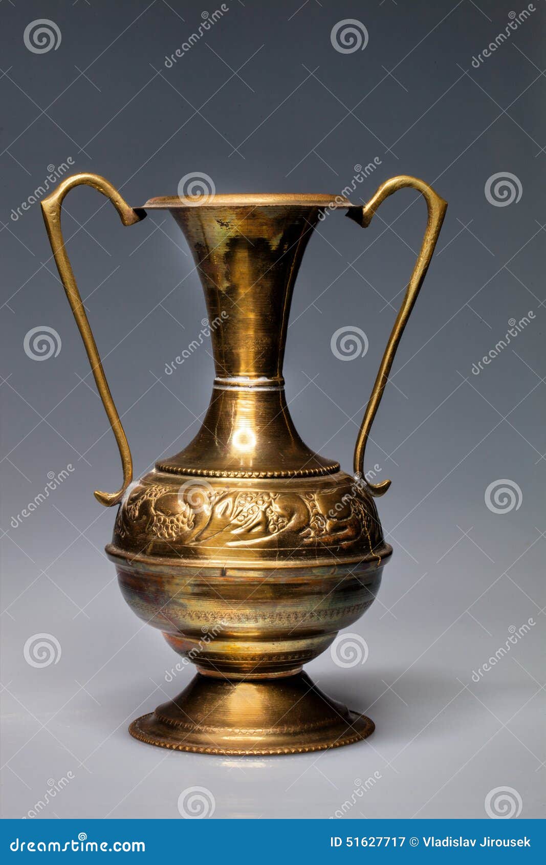 Beautiful Wrought Brass Vase, Tunisia Stock Image - Image of table ...