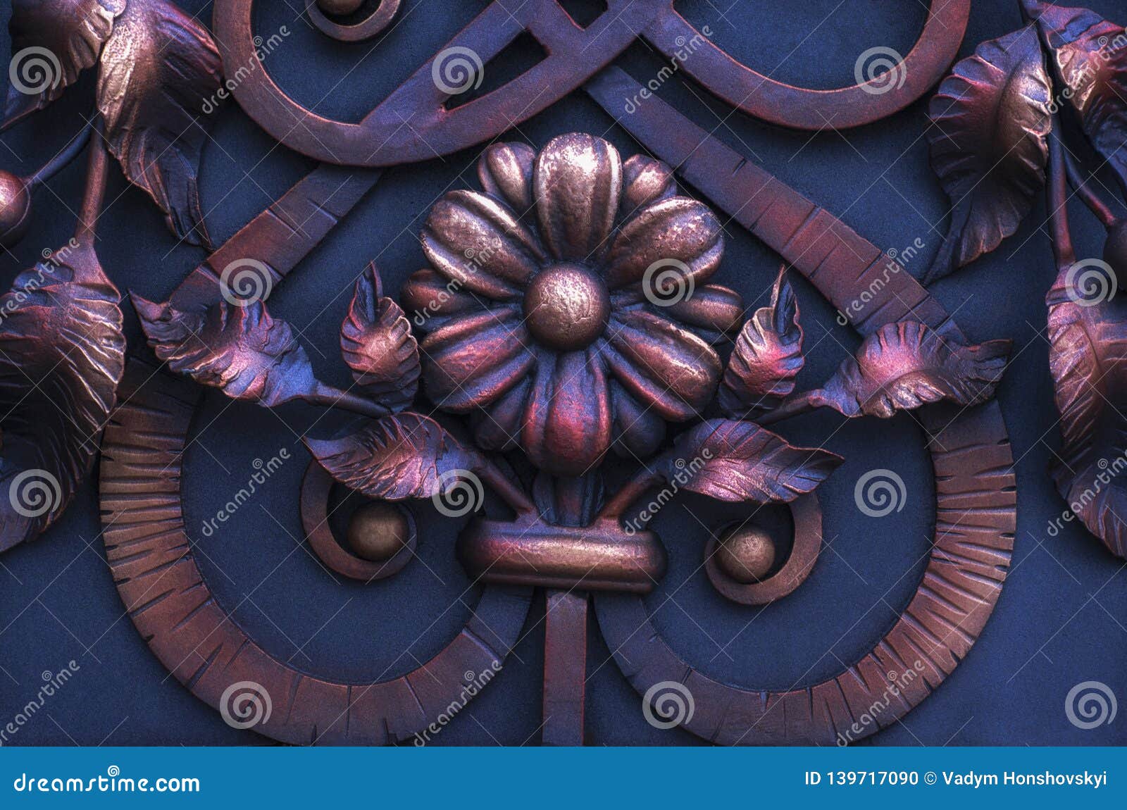 Beautiful Wrought Iron Gate Elements in Color Stock Photo - Image of ...