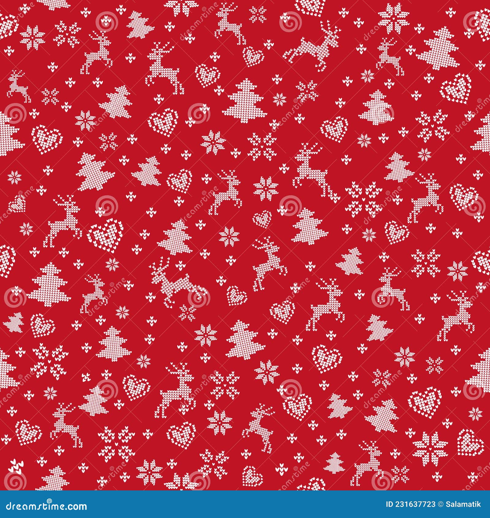 Beautiful Xmas Pattern with Ornaments. Red and White Christmas Pattern ...