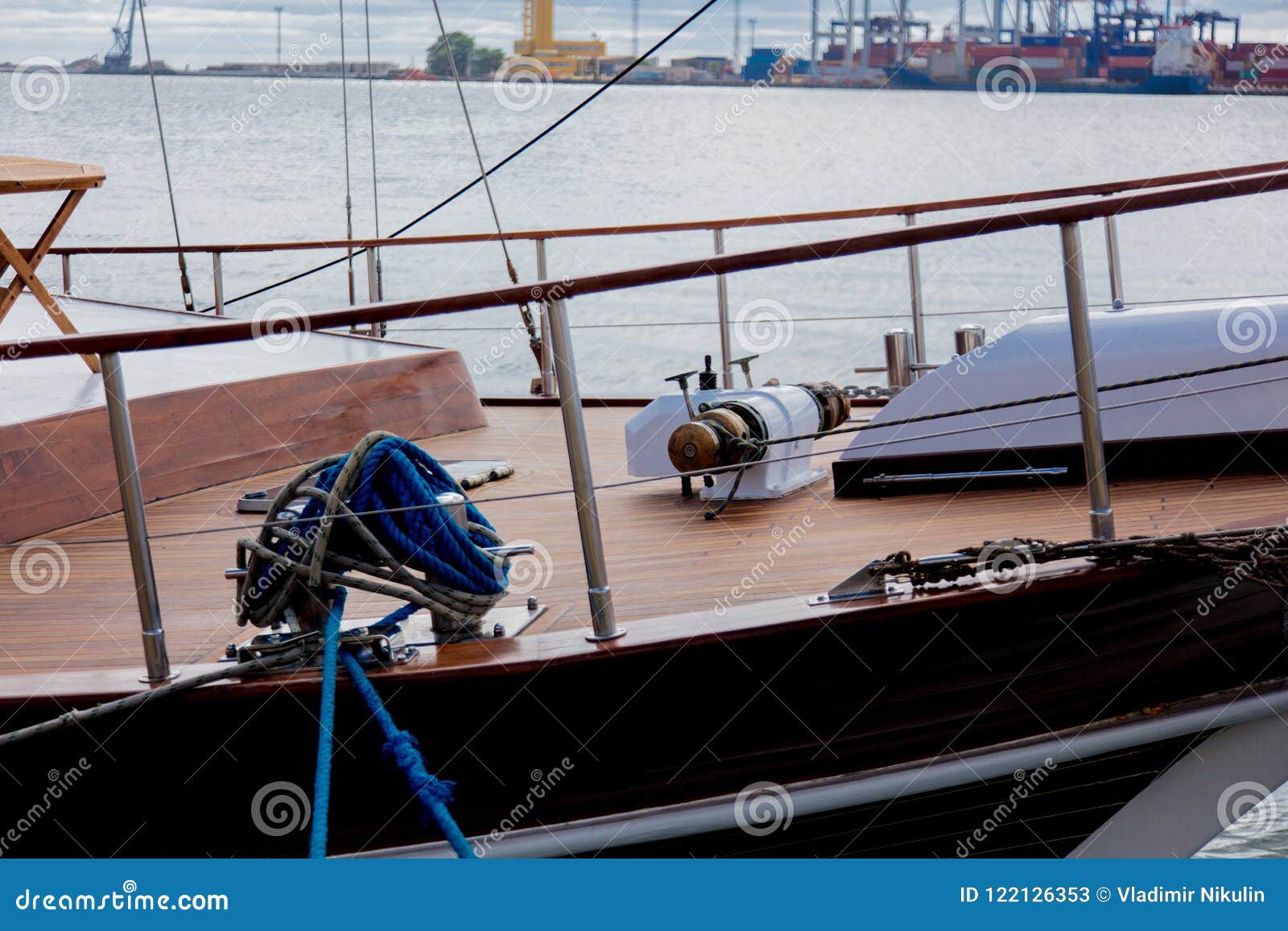 Beautiful Yacht with Rope on Deck Stock Image - Image of closeup, rope ...