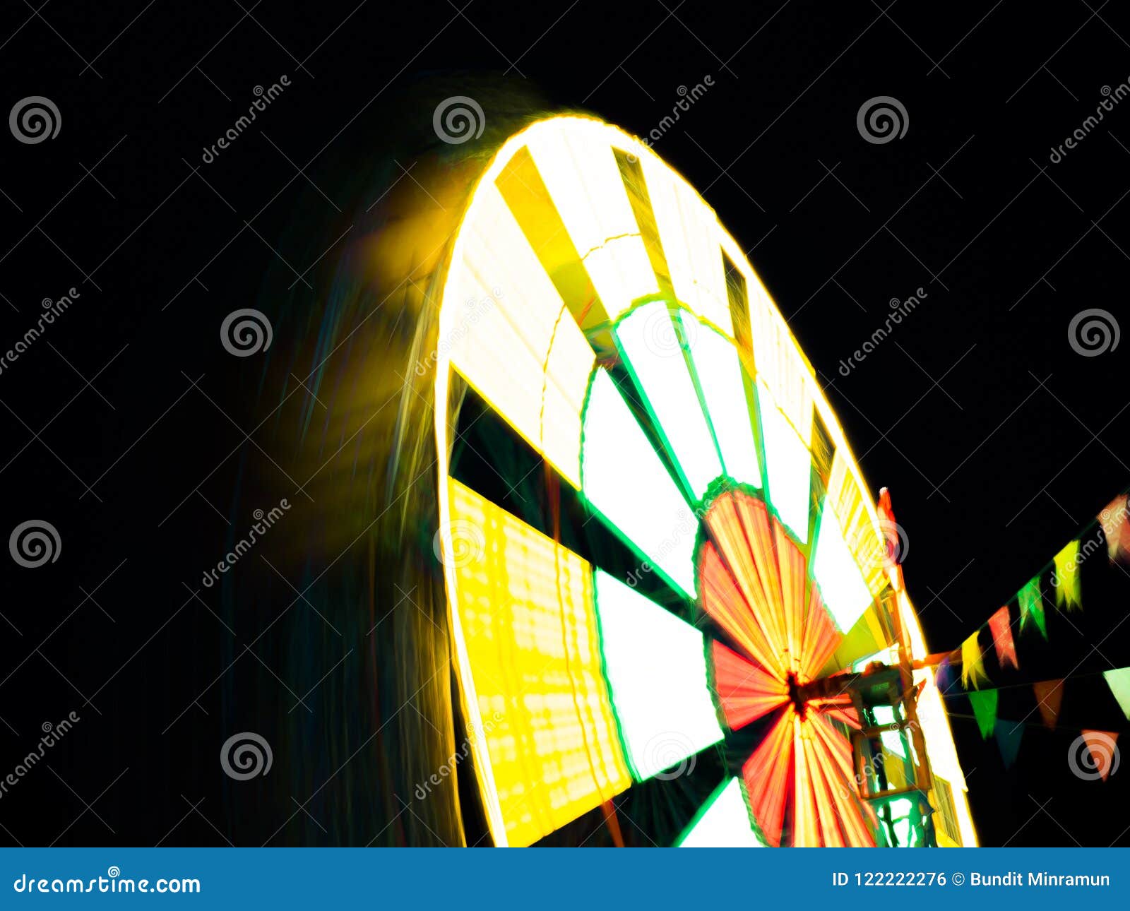 Beautiful Yellow Bright of Ferris Wheel Pattern by Slow Shutter Stock ...