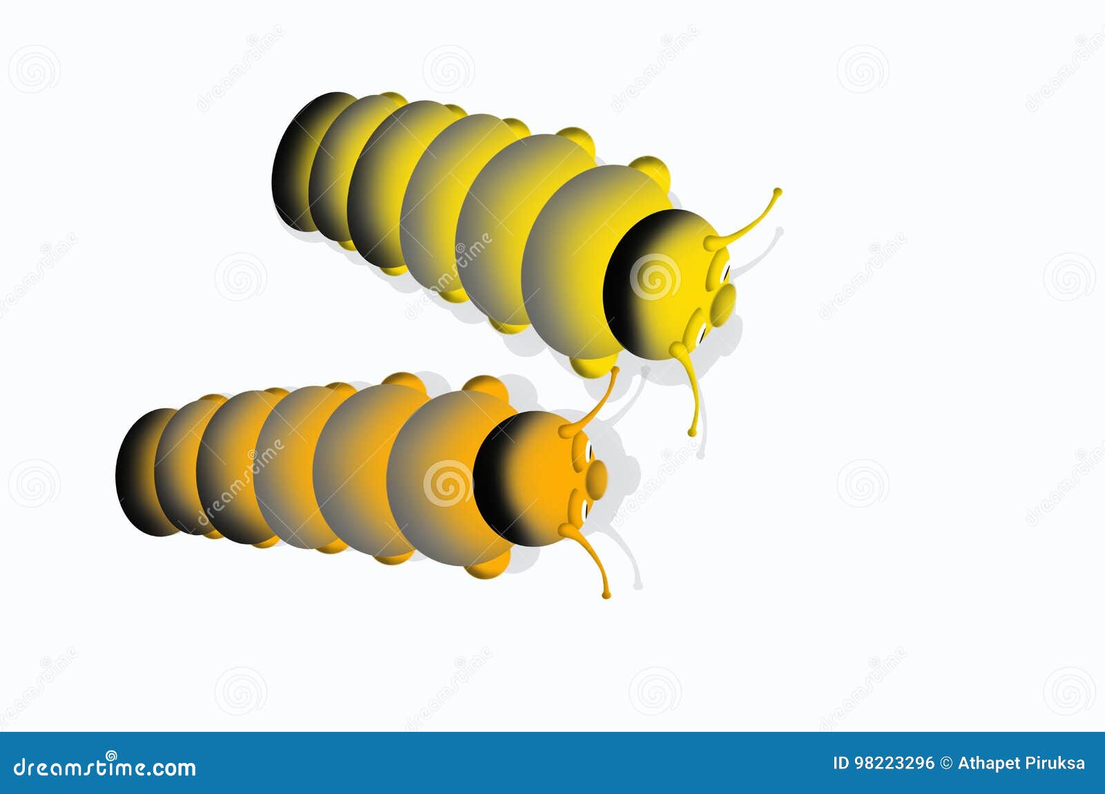 Beautiful Yellow Couple Worms Stock Illustration - Illustration of ...