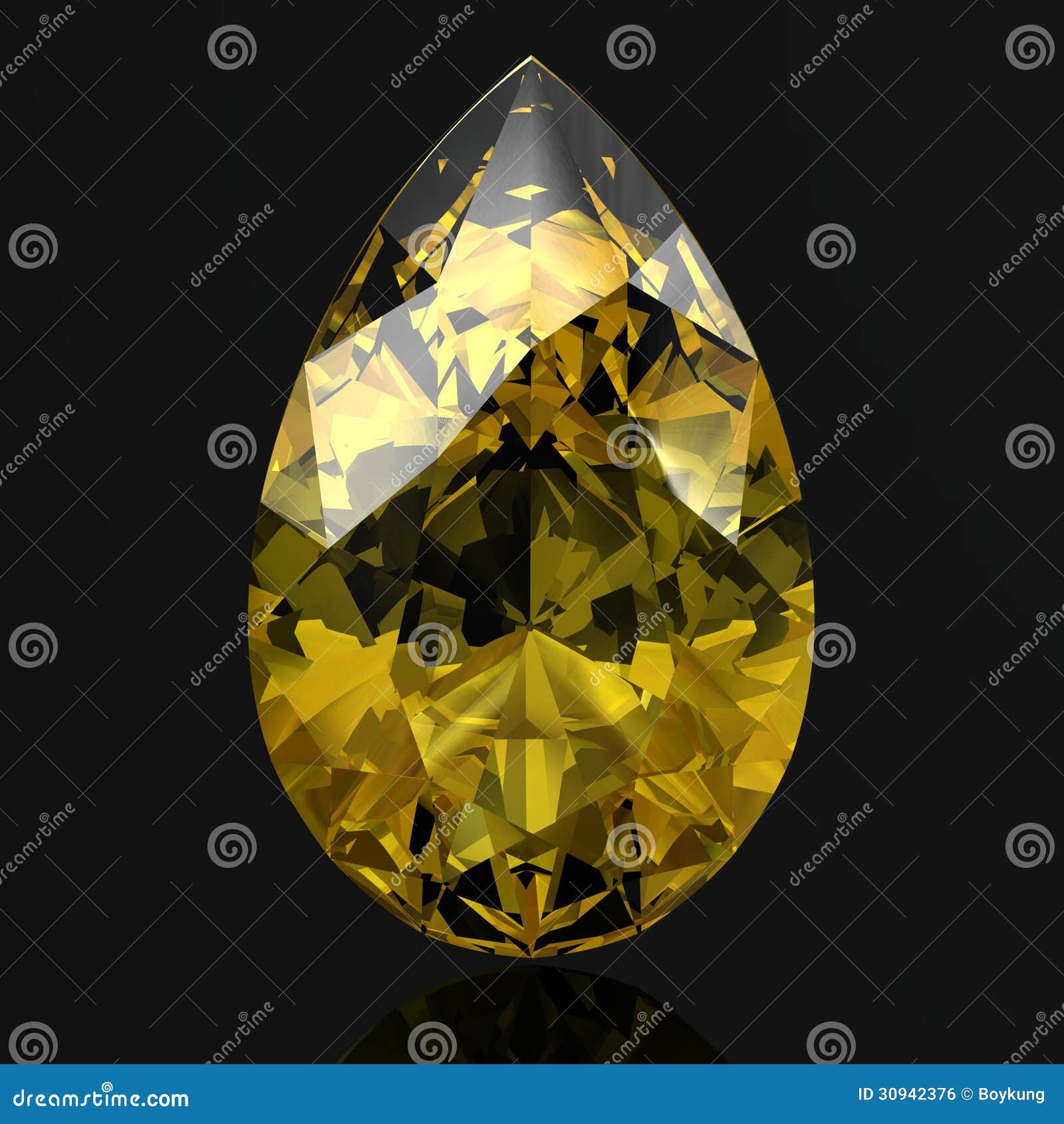 Beautiful yellow diamond stock illustration. Illustration of jewel ...