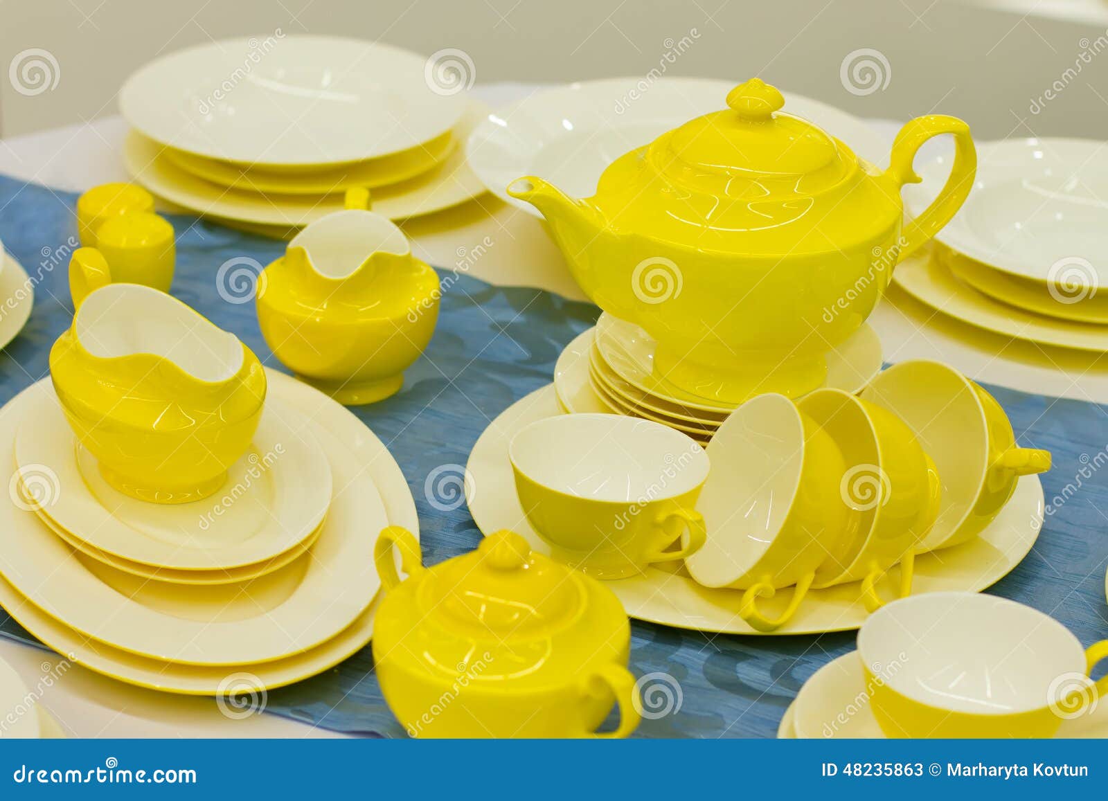 Beautiful yellow dishes stock image. Image of plate, equipment - 48235863