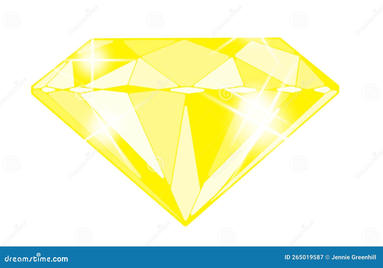 Beautiful Yellow Gemstone with Sparkle Stock Illustration ...