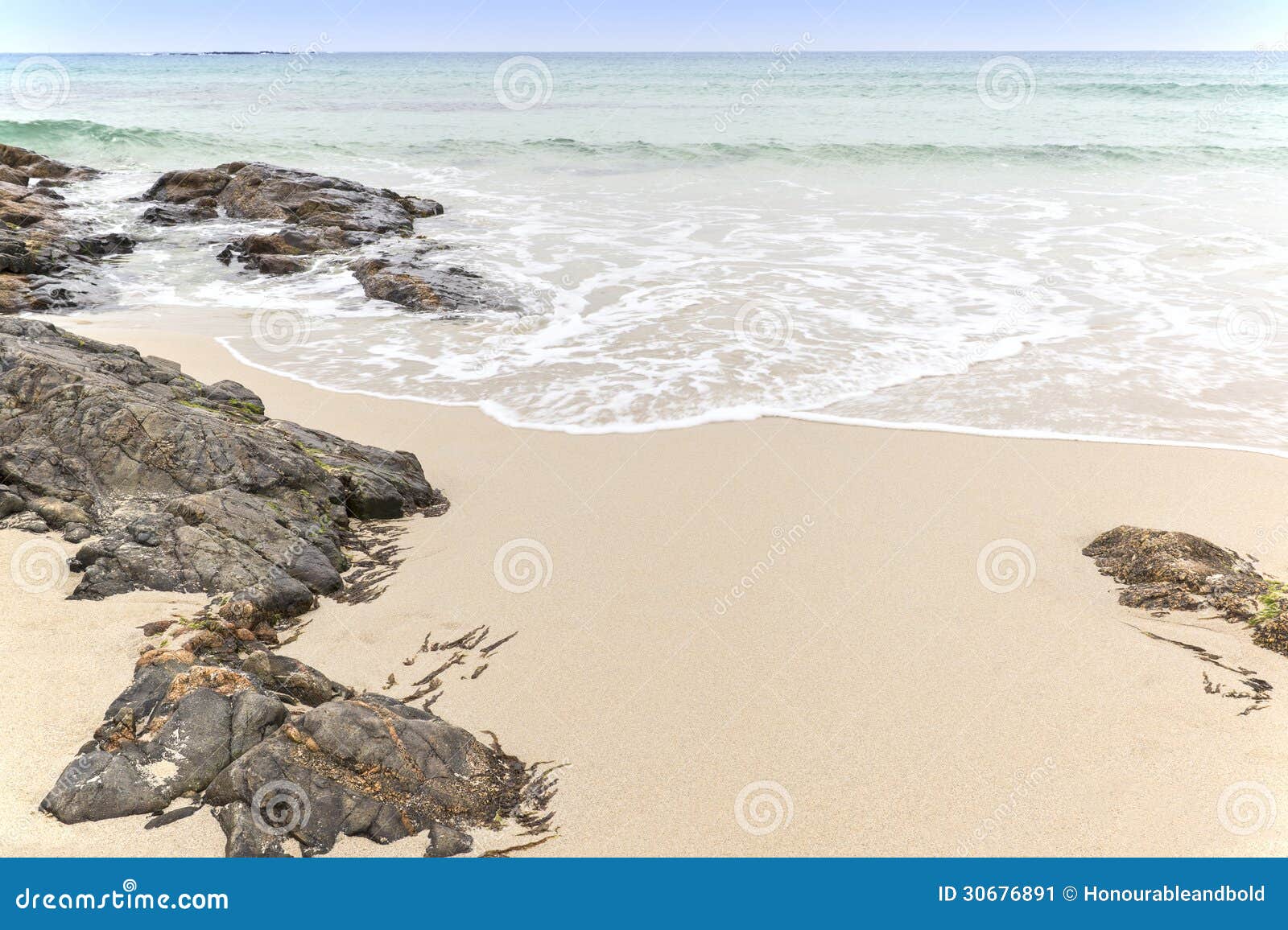 Beautiful Yellow Sand Beach Stock Image - Image of peaceful, landscape ...