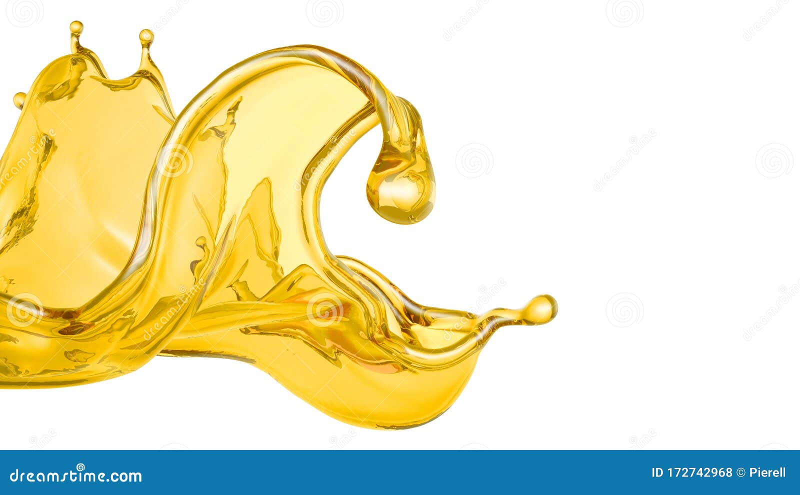 A Beautiful Yellow Splash of Oil. 3d Illustration, 3d Rendering Stock ...