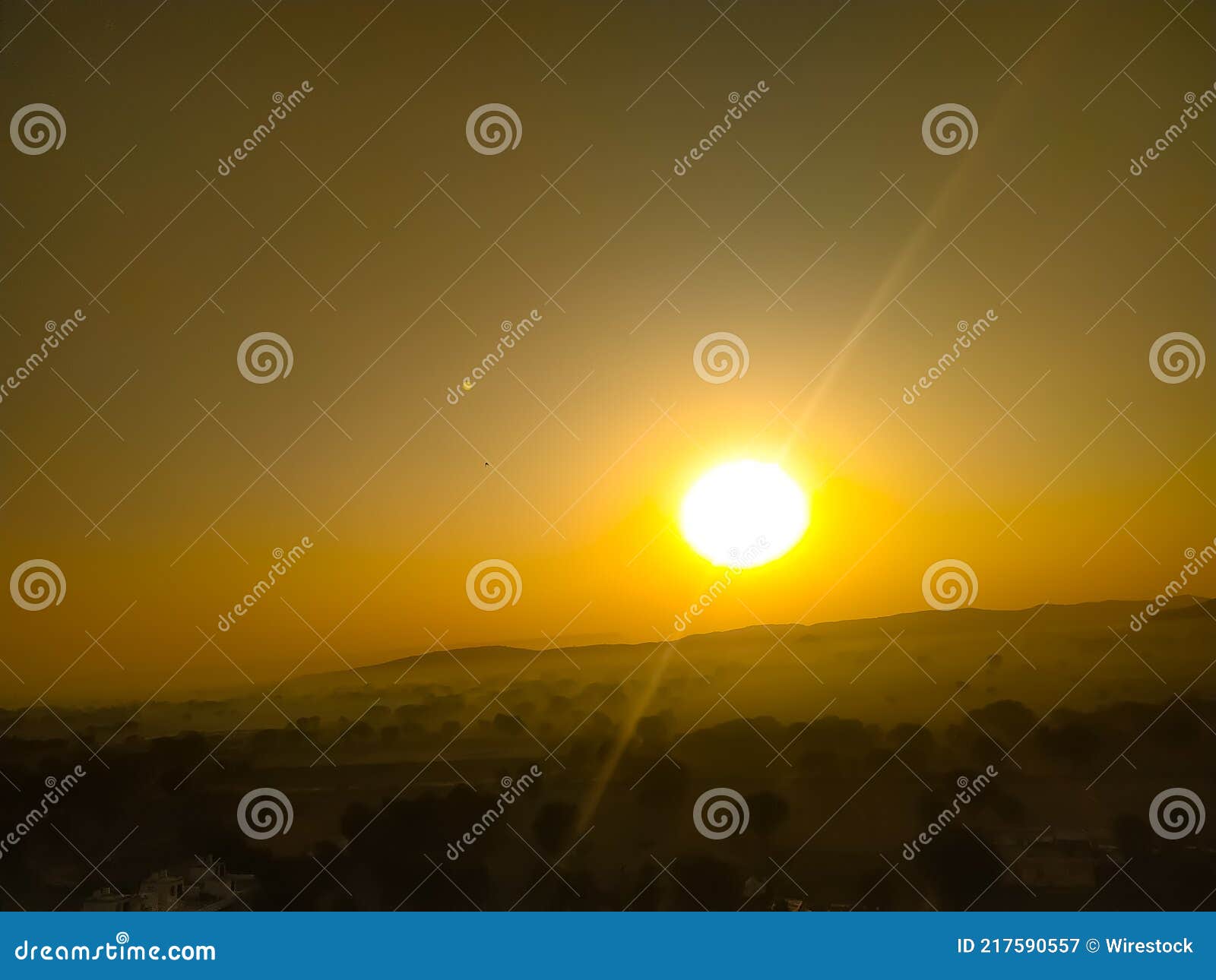 Beautiful Yellow Sun Rising Over the Field Stock Image - Image of ...